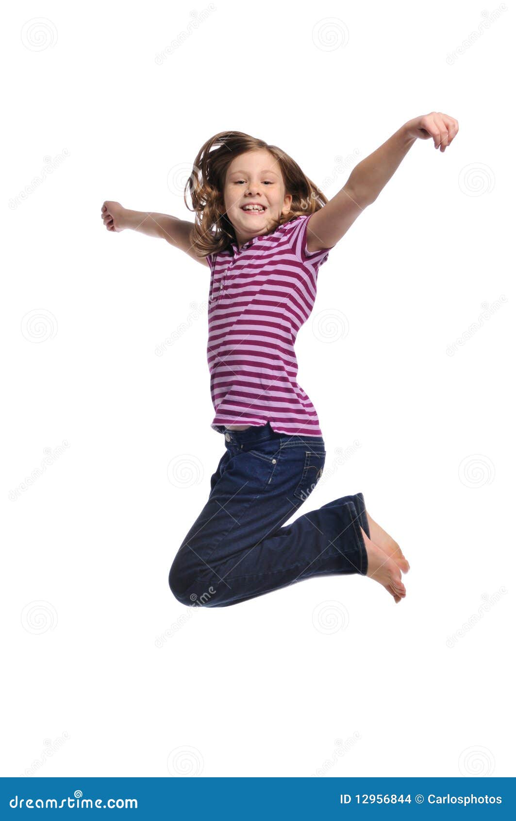 Little girl jumping stock photo. Image of person, casual - 12956844