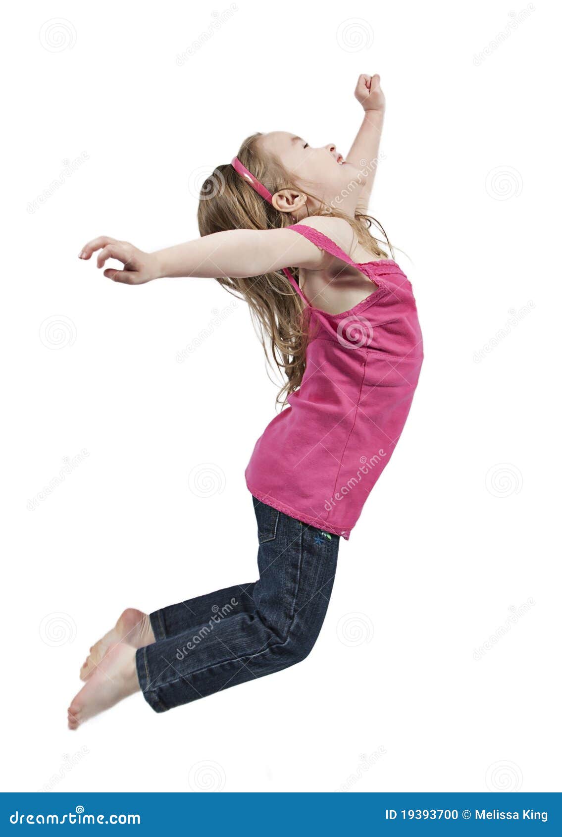 Little girl jumping stock photo. Image of plays, white - 19393700