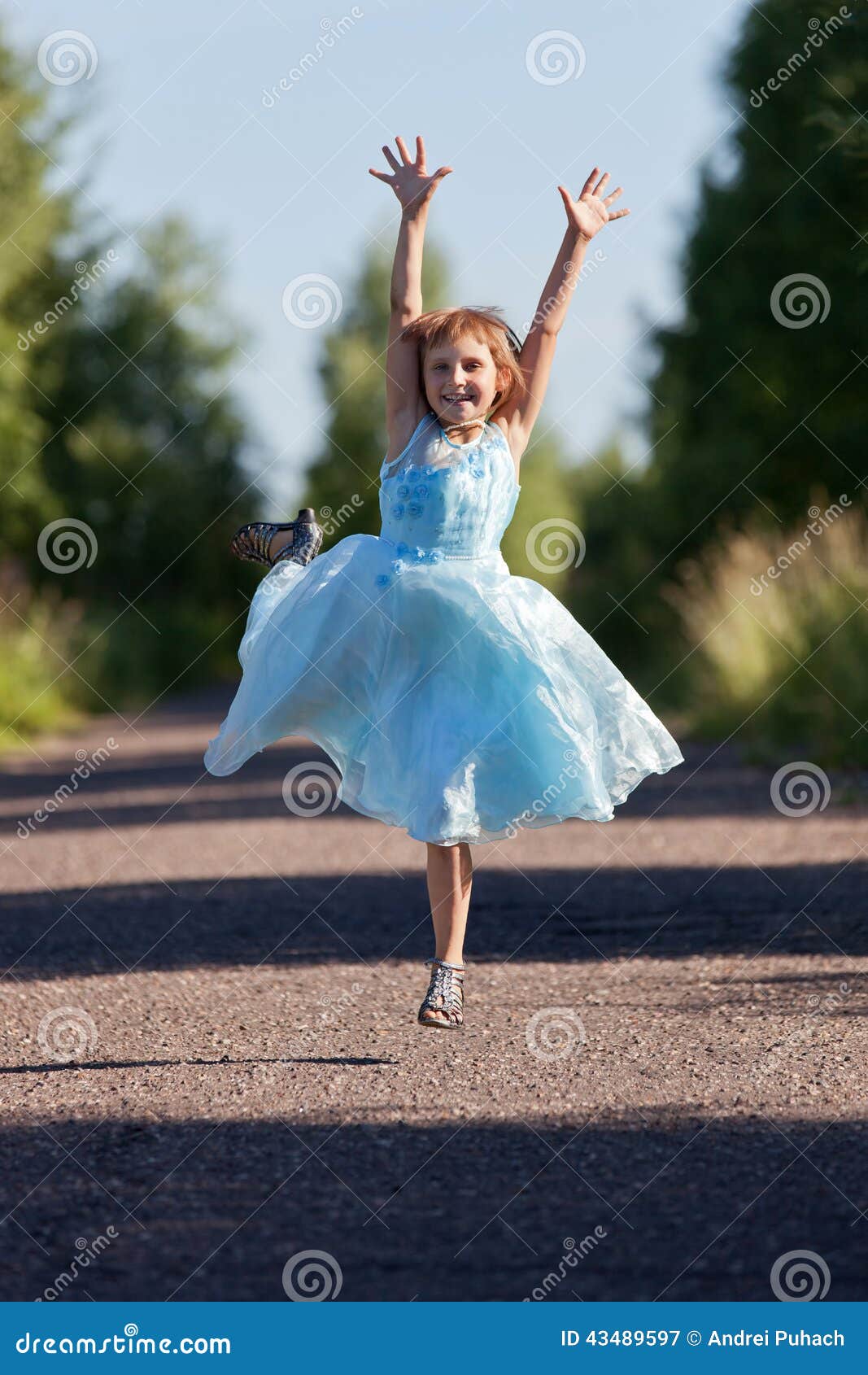 Little Girl Jumping and Rejoicing Stock Image - Image of girl ...