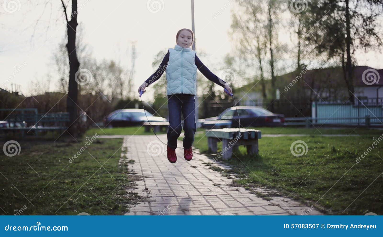 Little Girl Jumping Rope at Sunset Stock Video - Video of girl ...