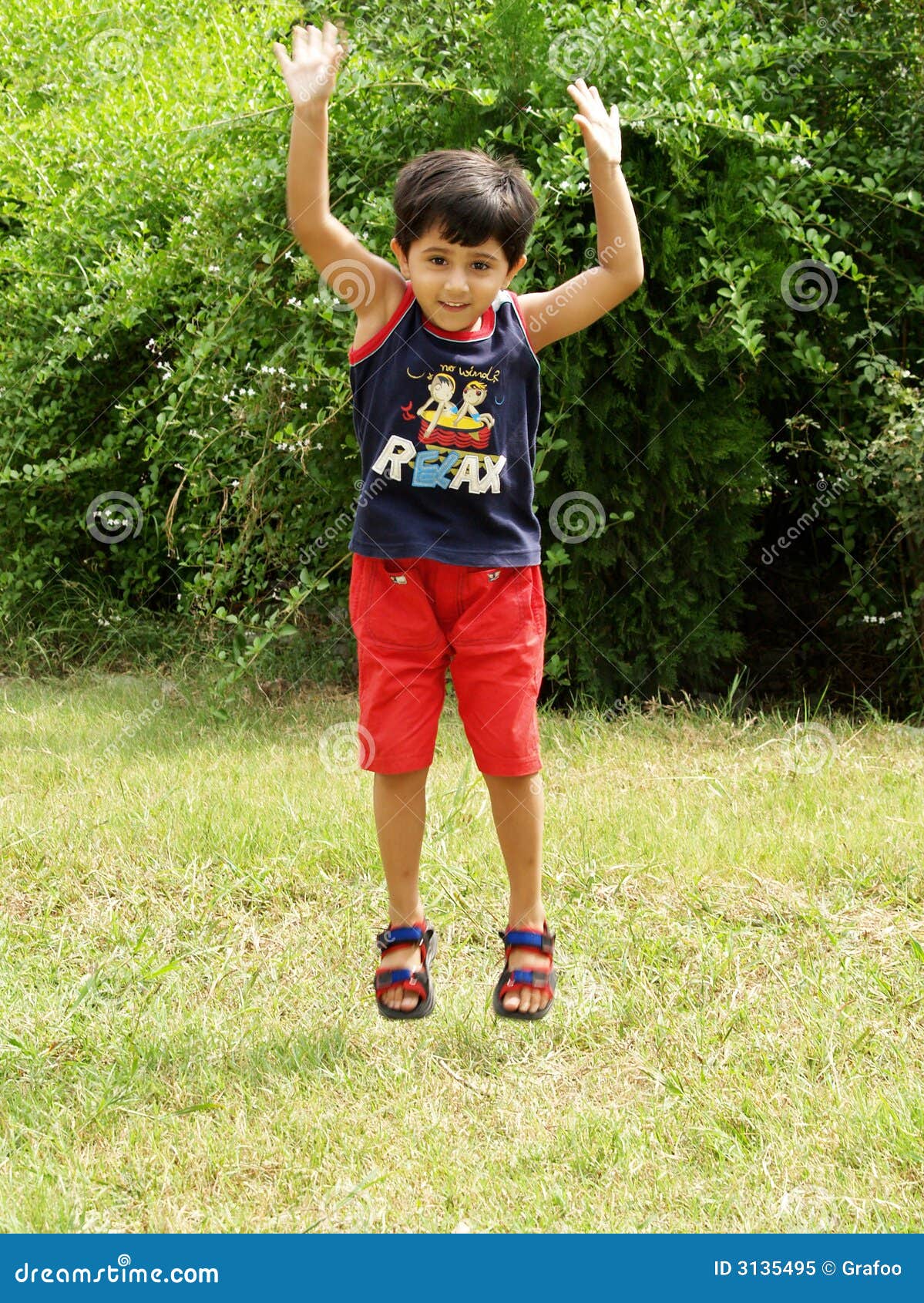 Little girl jumping up stock image. Image of girl, spring - 3135495