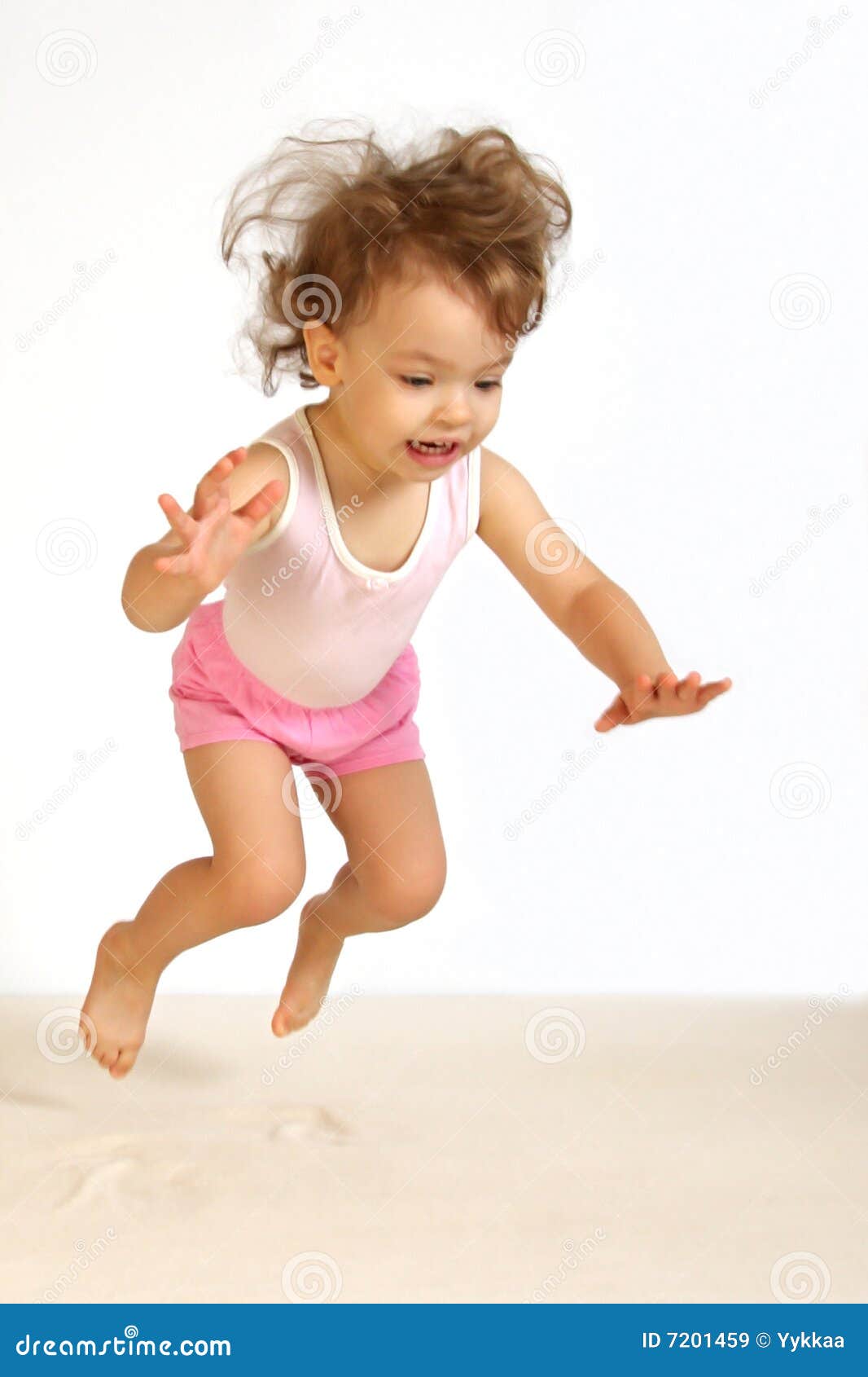 A little girl jumps. stock image. Image of little, jumps - 7201459