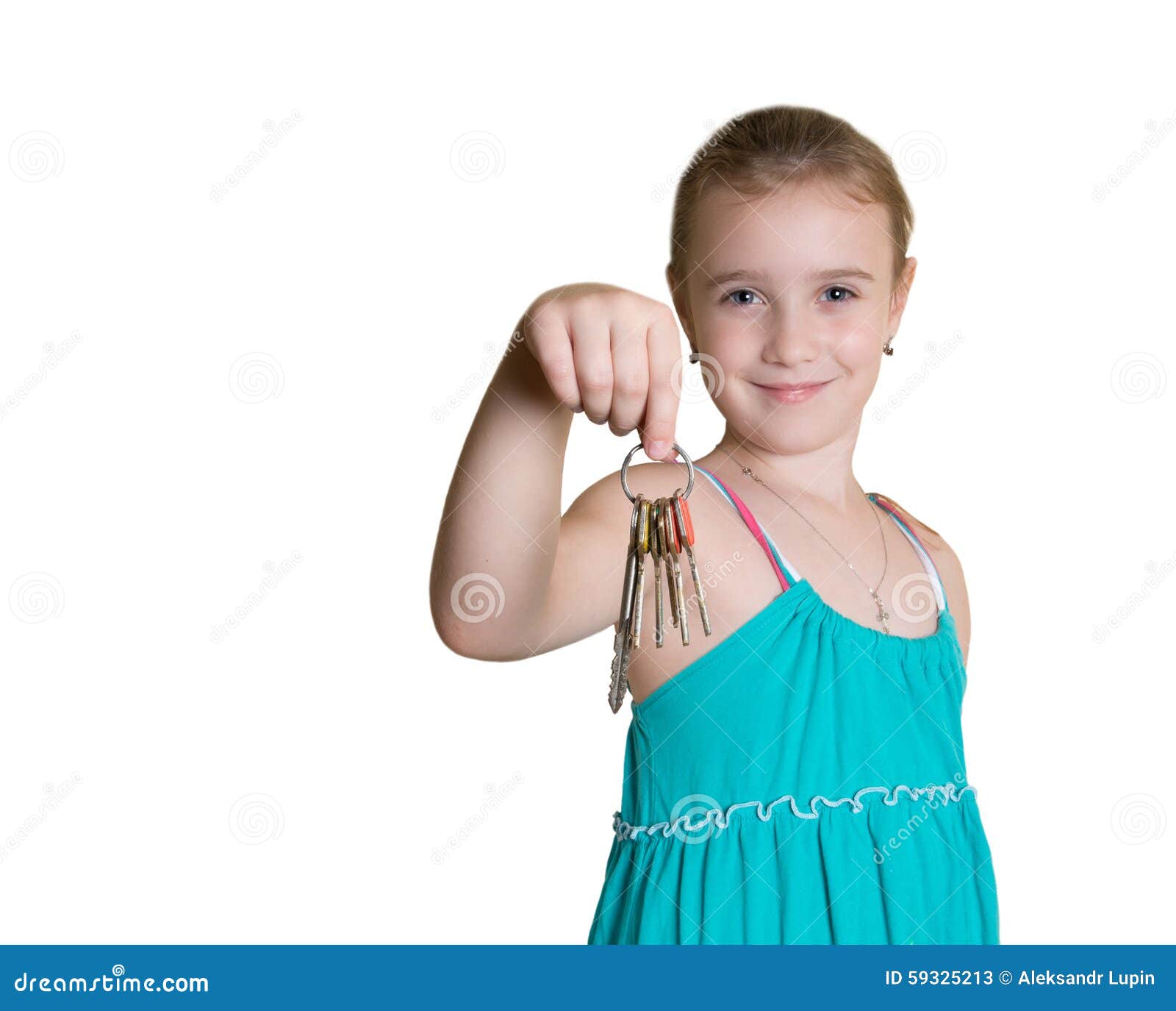 Little girl with keys stock image. Image of keys, eyes - 59325213