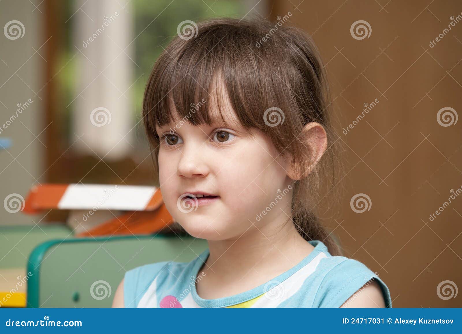 Little Girl in the Kindergarten Stock Image - Image of preschool ...