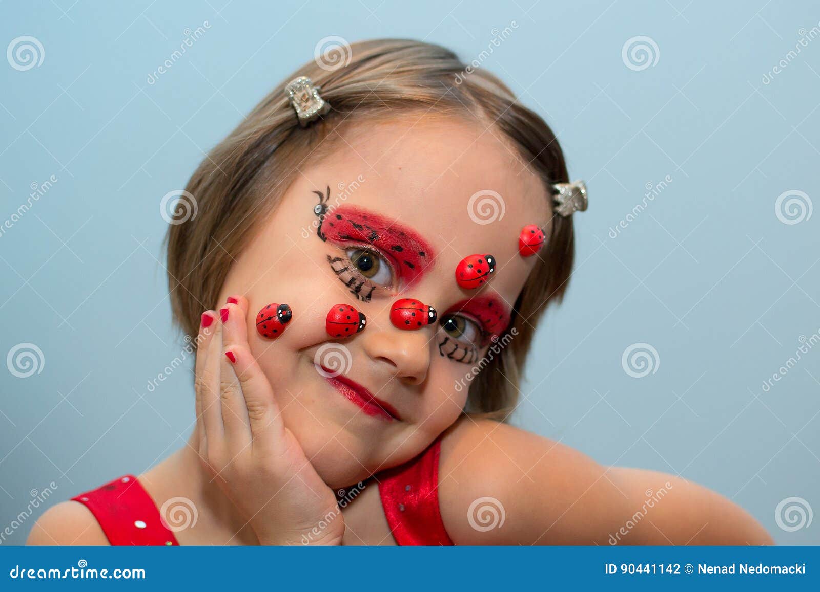 Little Girl With Ladybug Face Paint Royalty-Free Stock Image ...