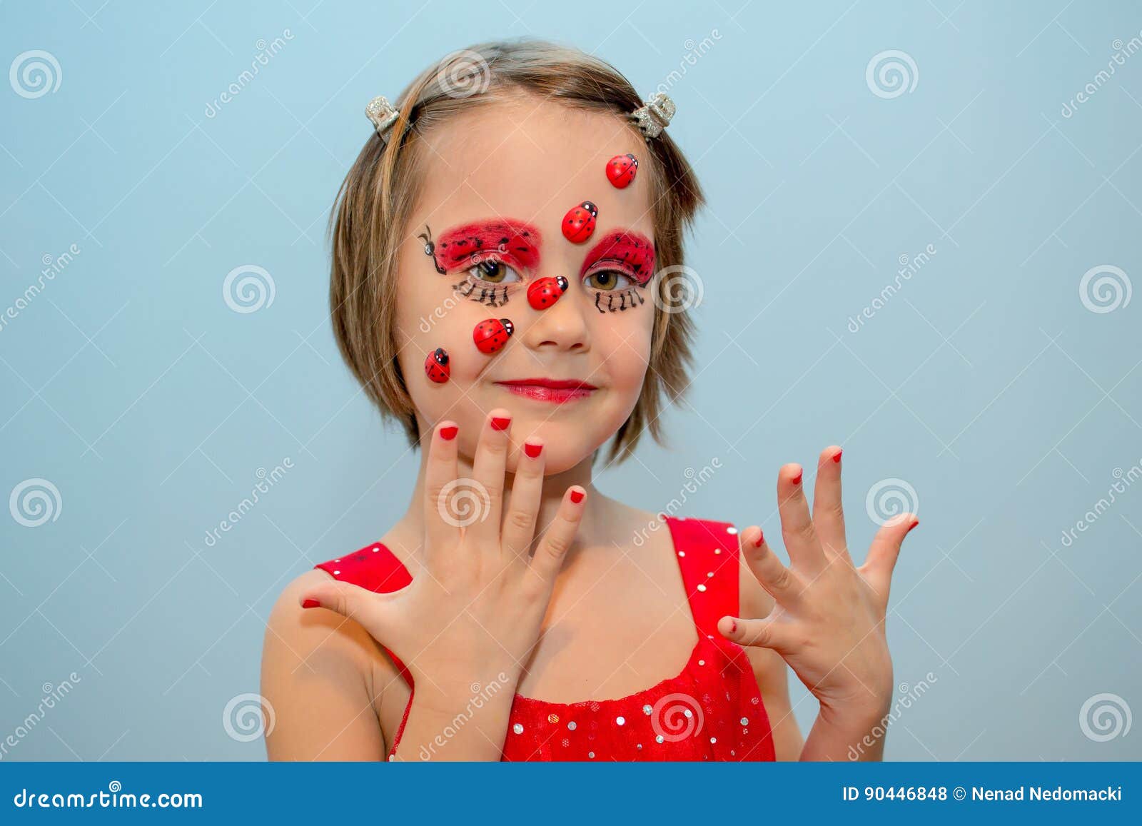 Ladybug Face Painting Stock Photography | CartoonDealer.com #42583856