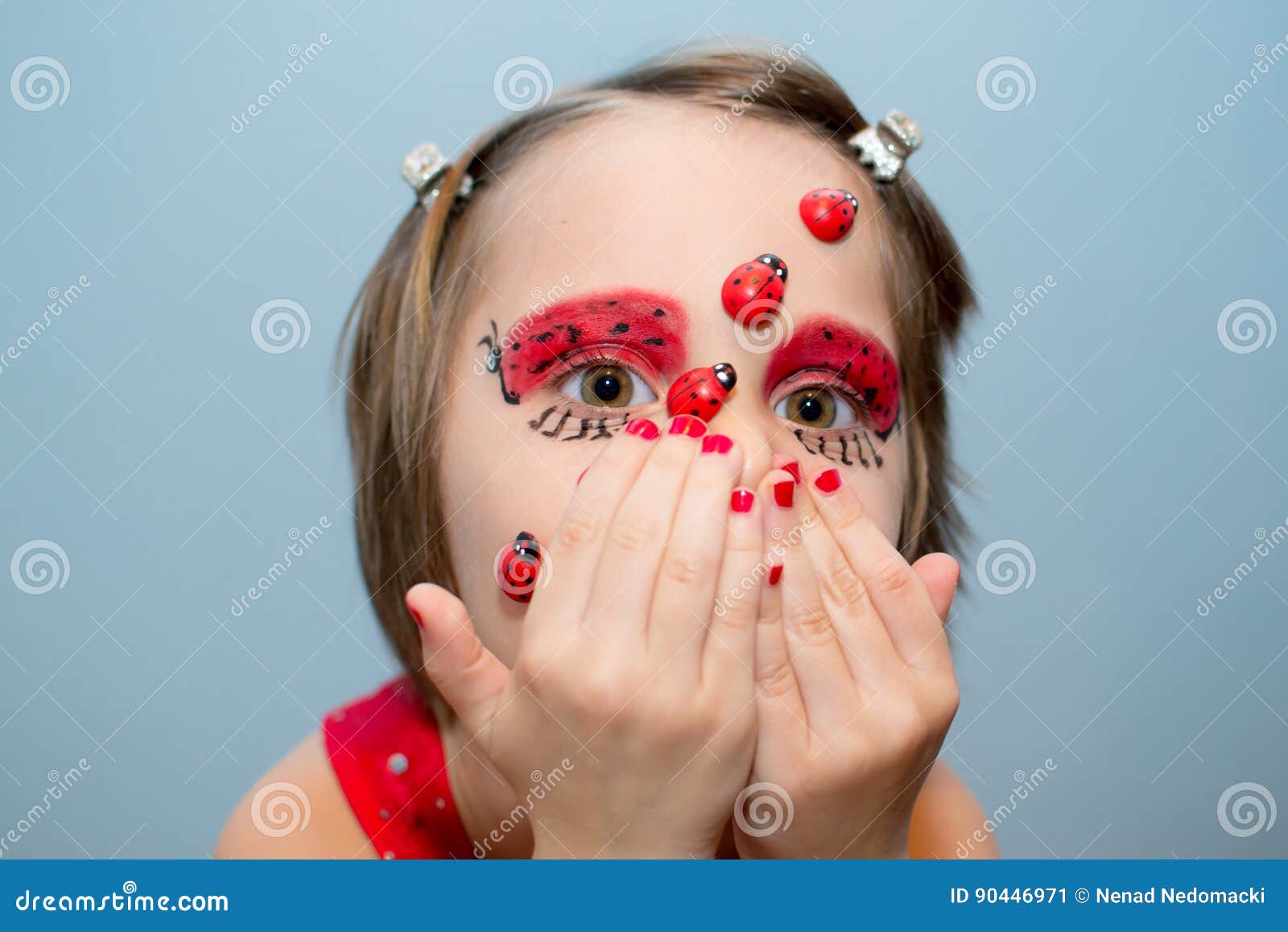 Ladybug Face Painting Stock Image | CartoonDealer.com #42583885