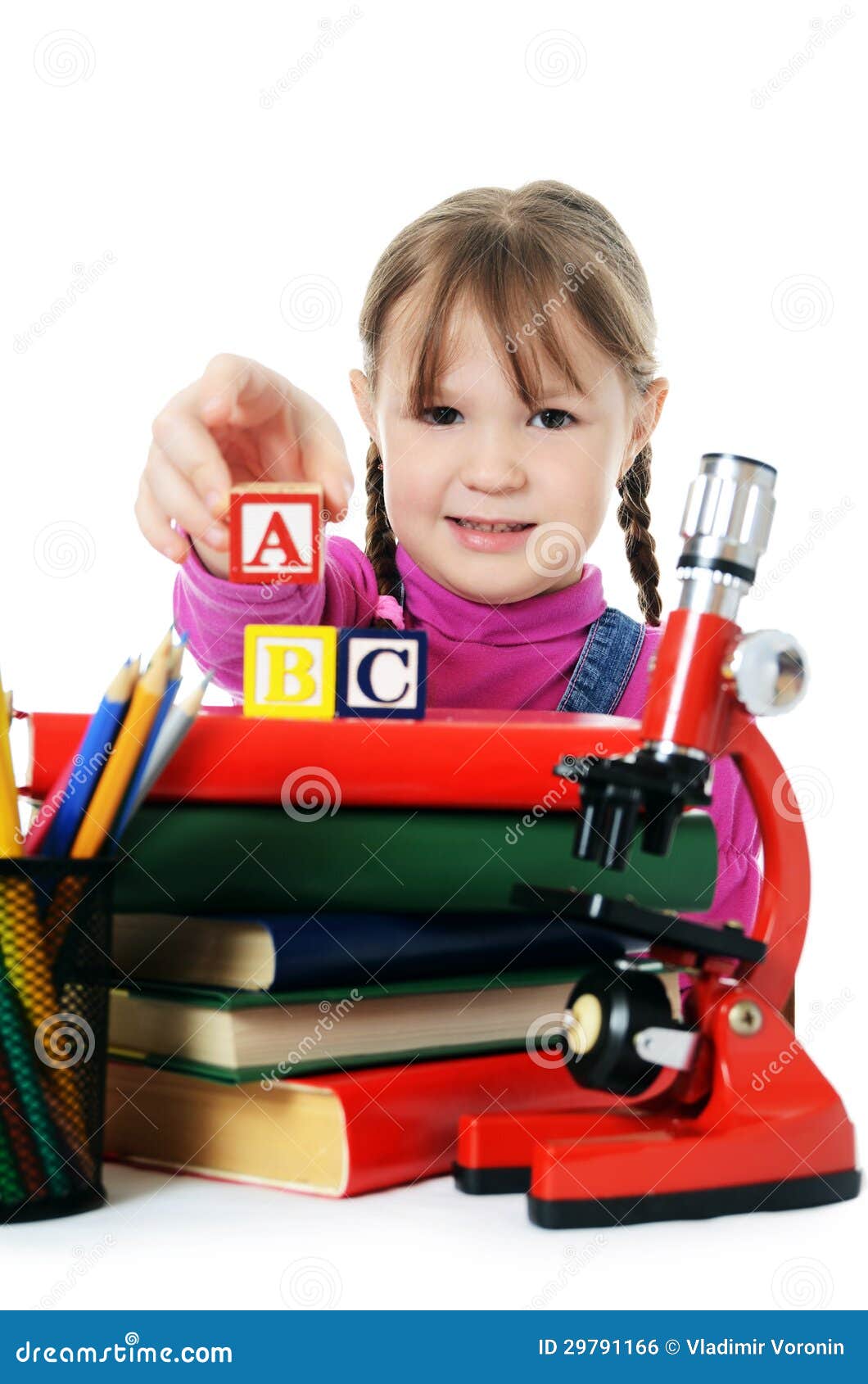 The little girl learn stock photo. Image of little, concentration ...