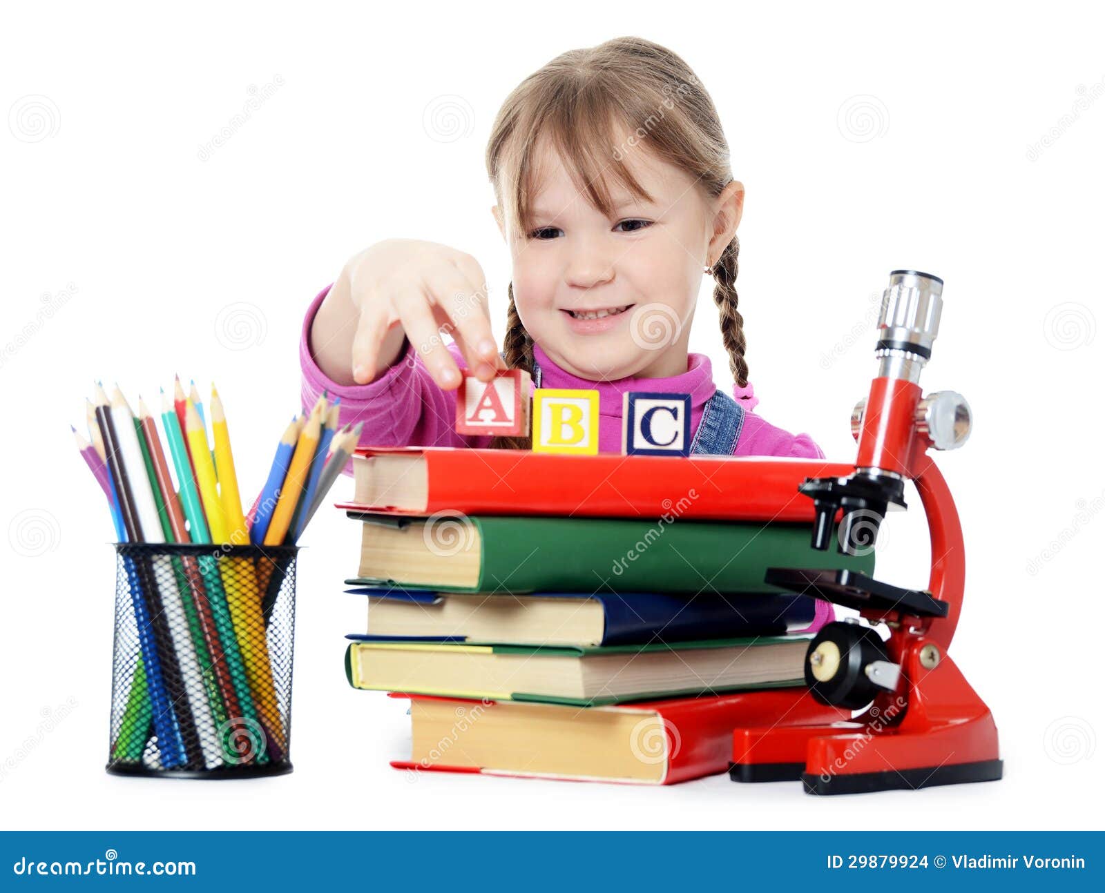 The little girl learn stock photo. Image of child, isolated - 29879924