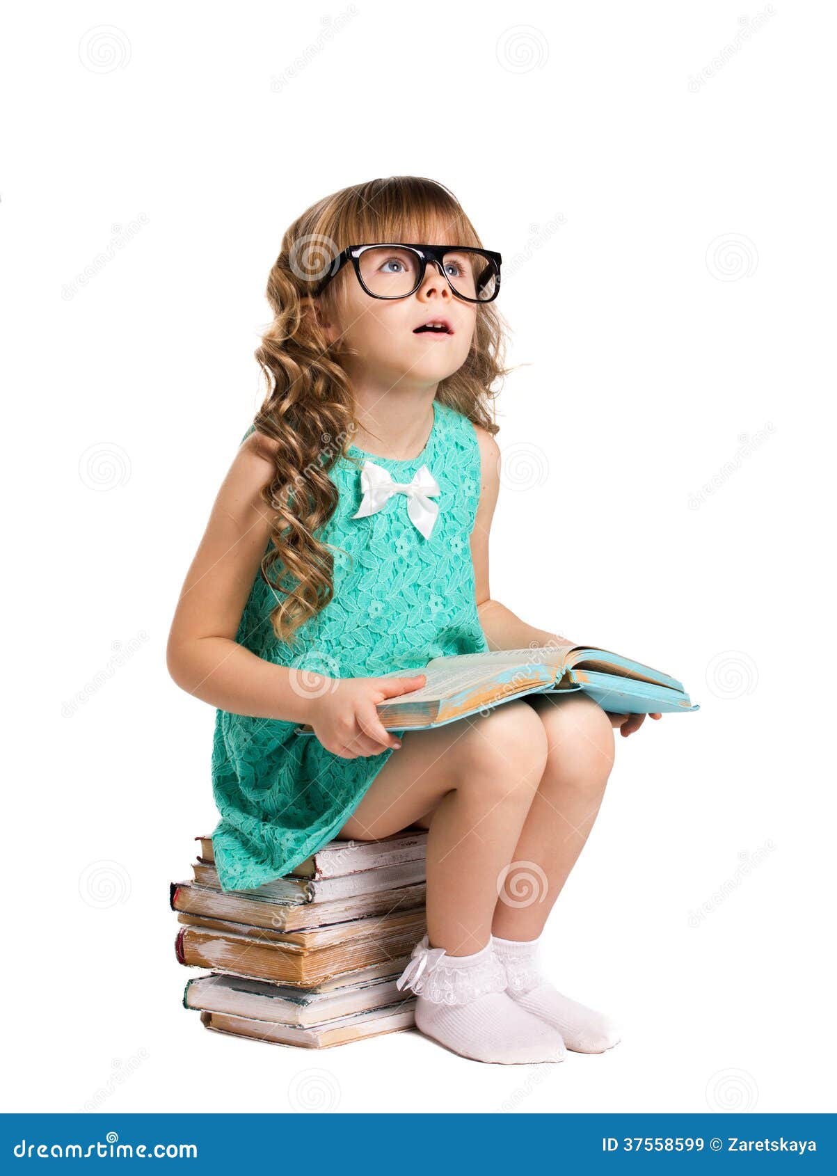 Little girl learning stock image. Image of clever, book - 37558599