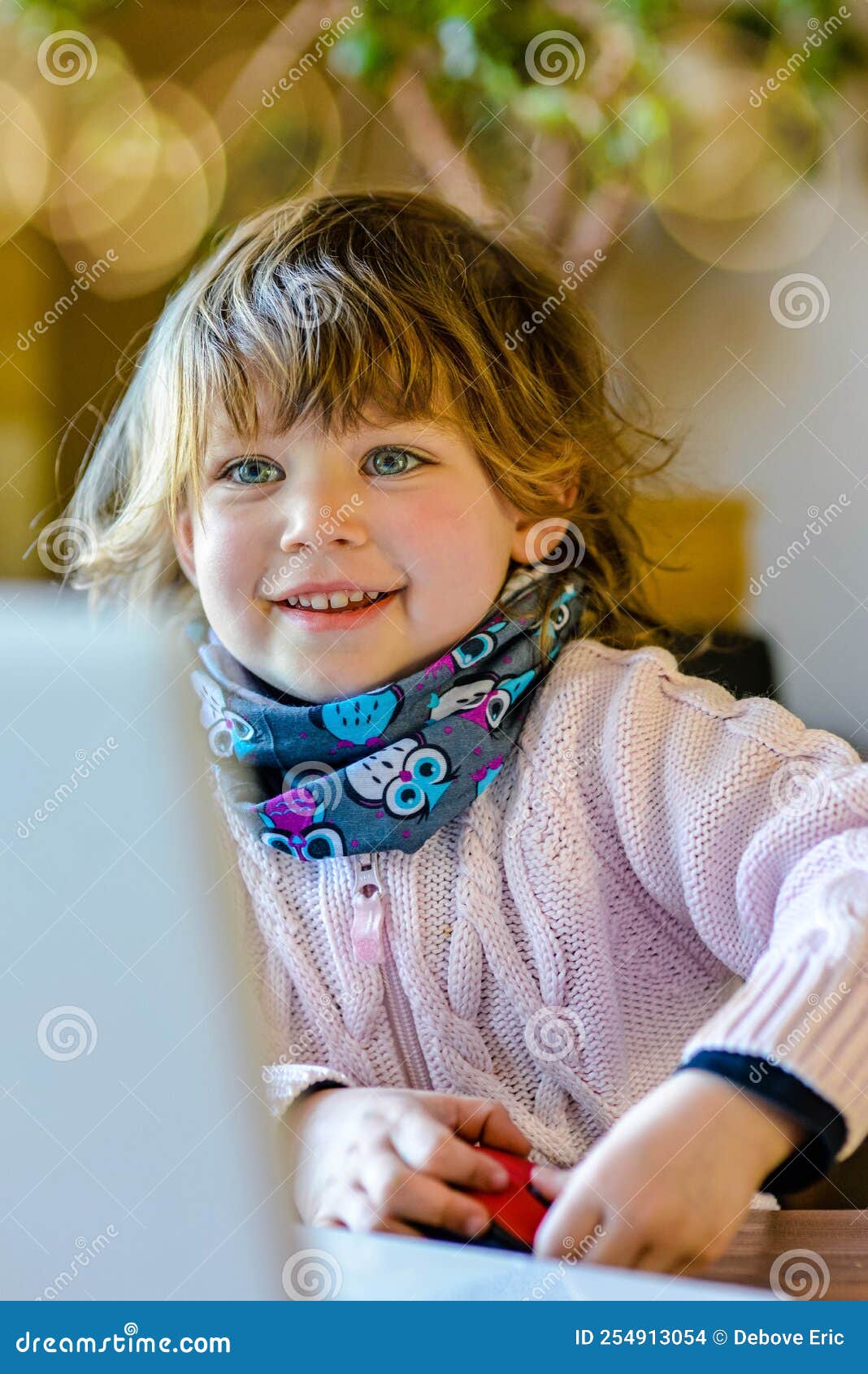 Beautiful Young Girl Playing or Doing Homework on a Laptop Stock Photo ...