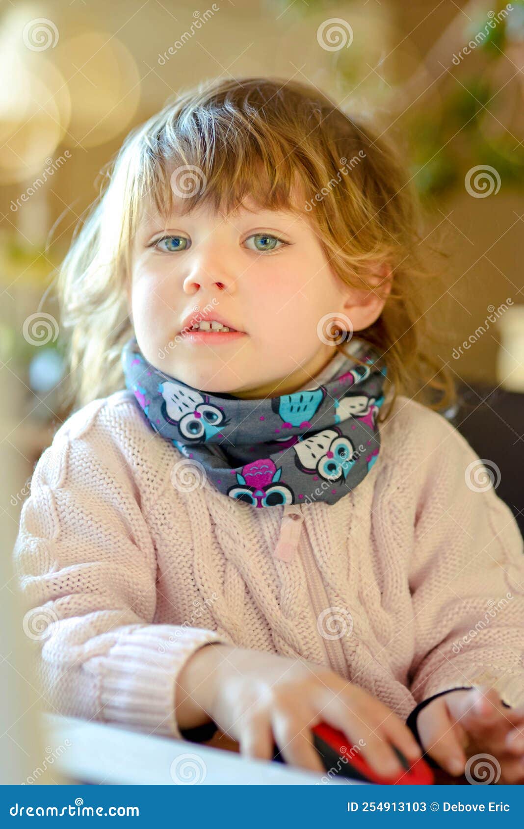 Beautiful Young Girl Playing or Doing Homework on a Laptop Stock Image ...