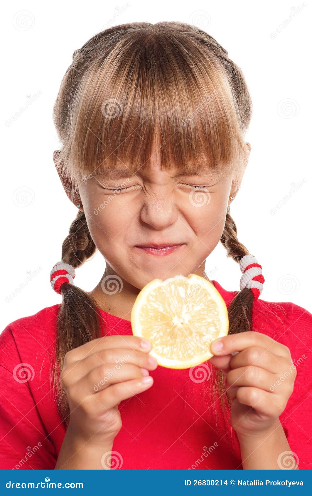 Little girl with lemon stock photo. Image of citrus, acid - 26800214