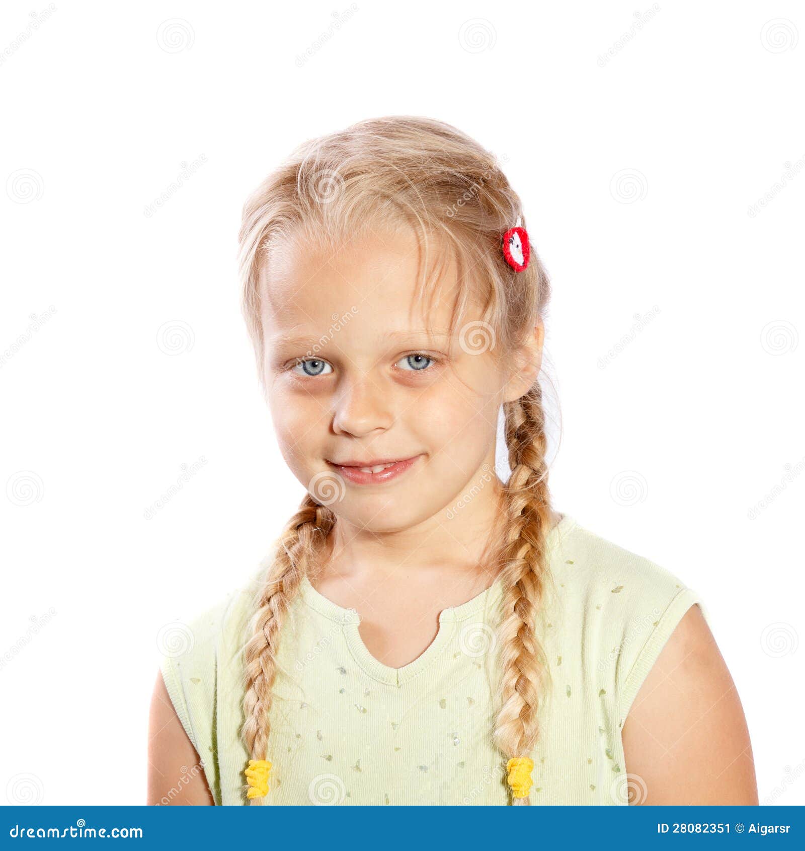 A Little Girl with Long Plaits Stock Image - Image of child, single ...