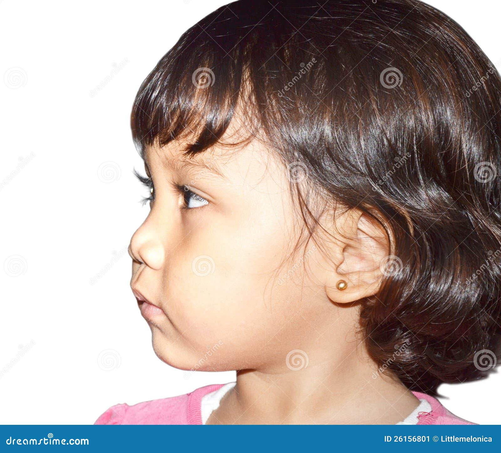 Little Girl Look To the Right Stock Image - Image of chubby, baby: 26156801