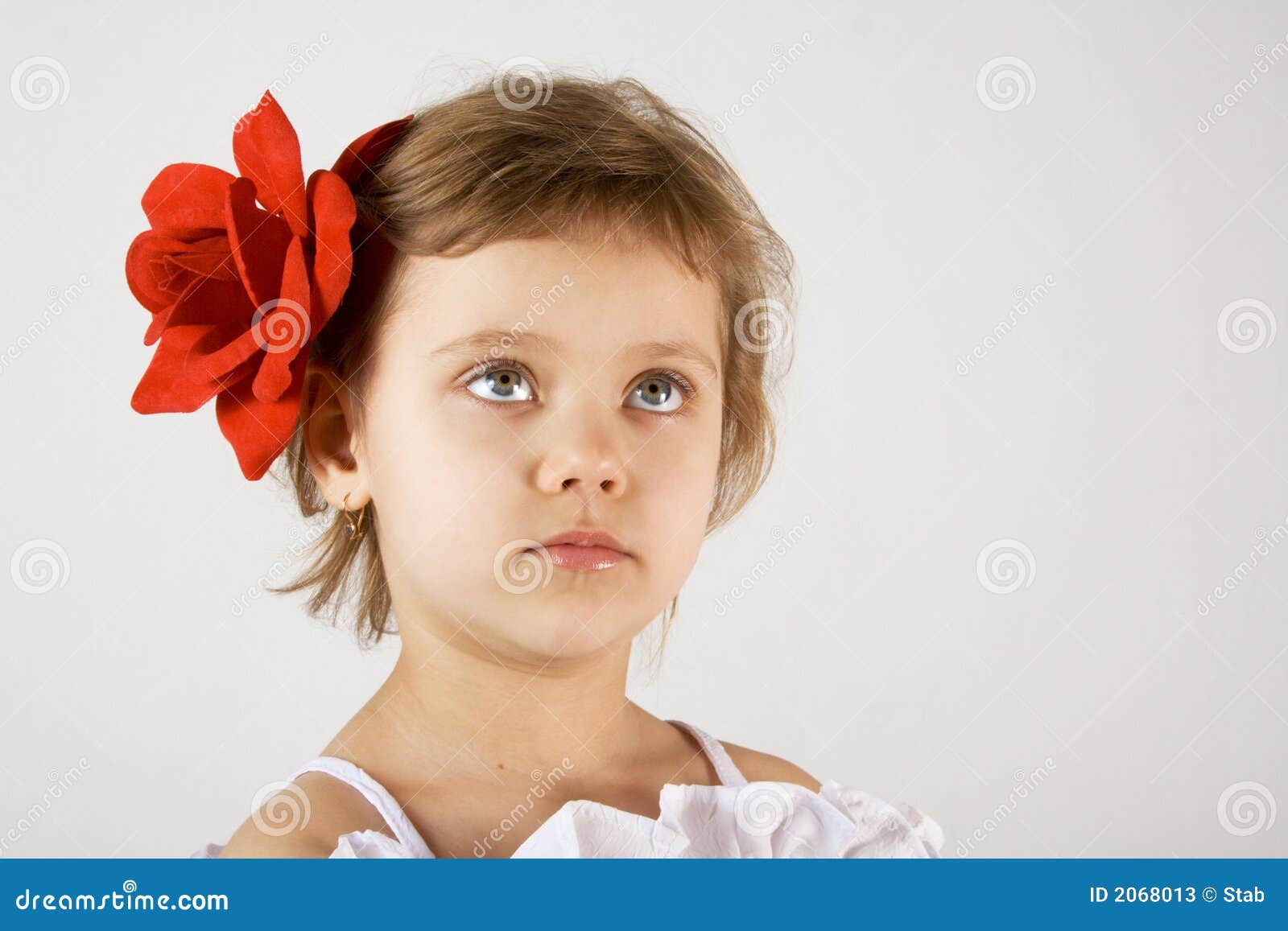 Little girl look up stock image. Image of portrait, child - 2068013