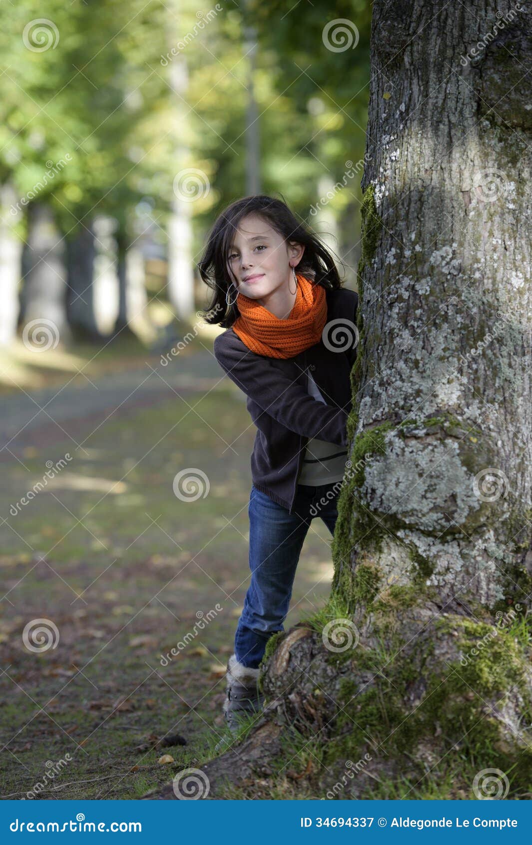Little Girl Looking from Behind Stock Image - Image of blond, eyes ...