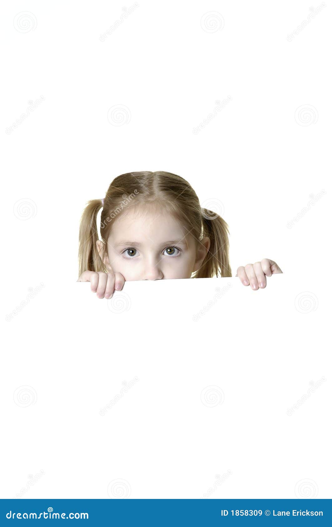 Little Girl Looking Over stock image. Image of looking - 1858309