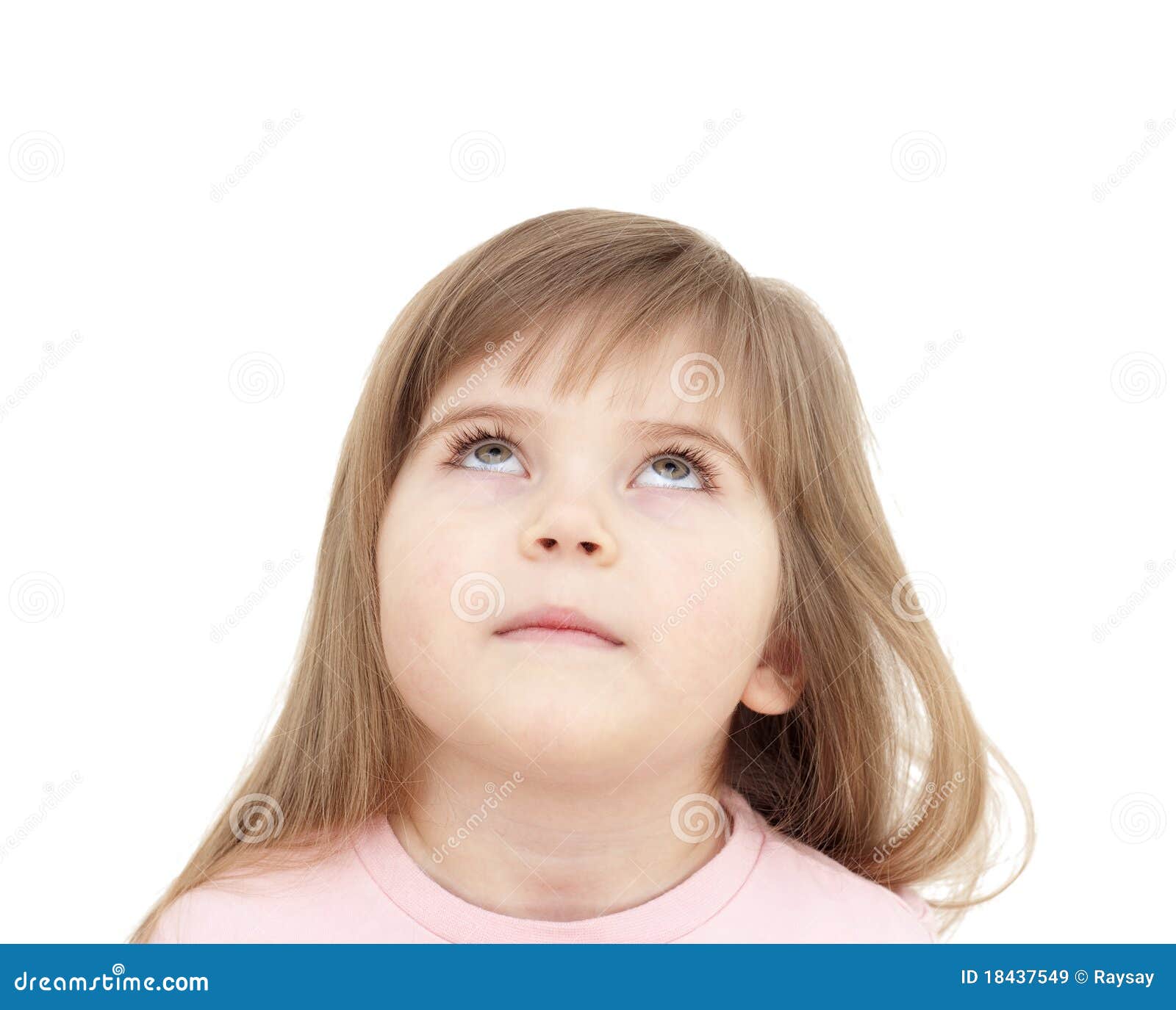Little girl looking up stock image. Image of little, copyspace - 18437549