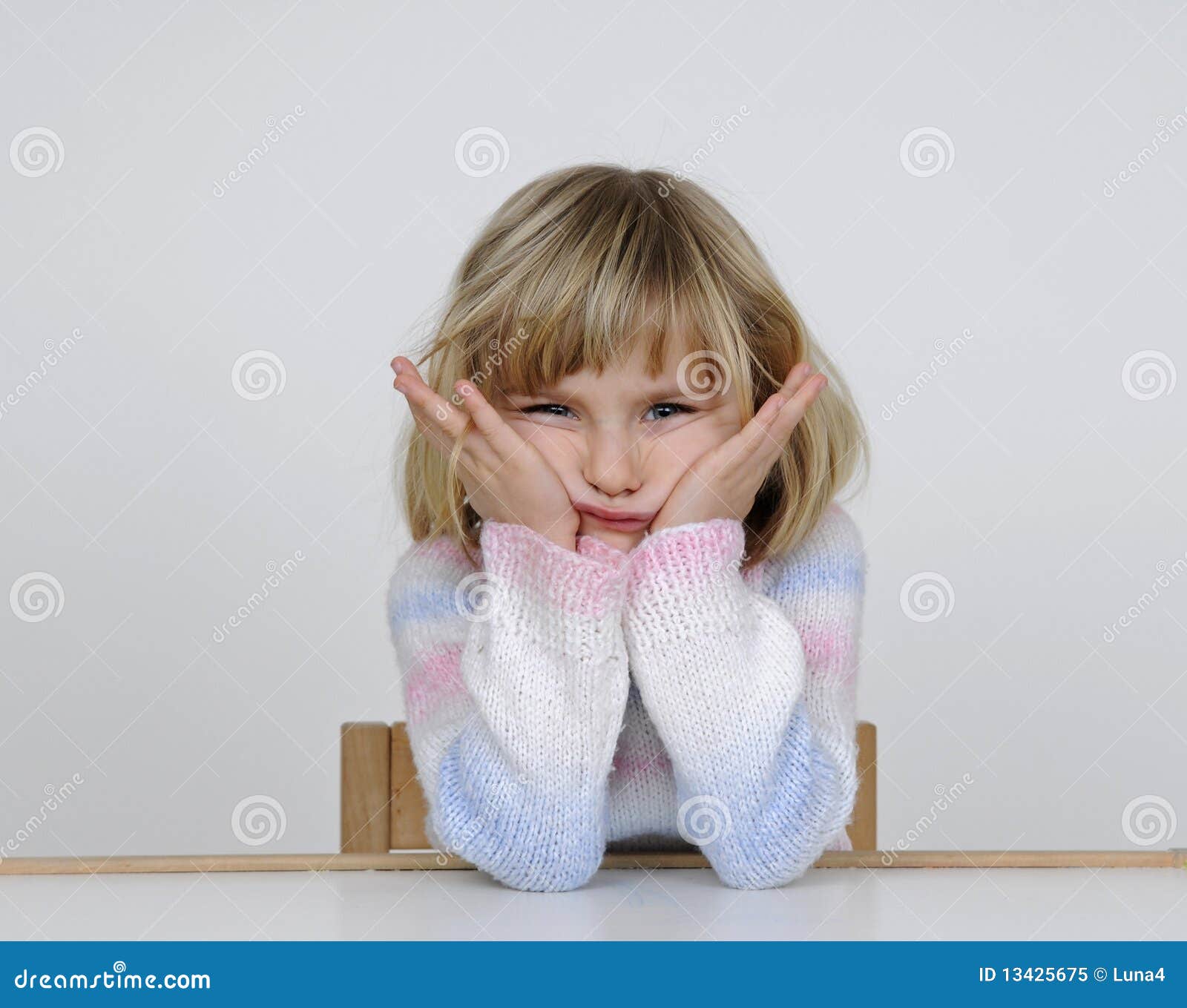 Little girl looks contrary stock image. Image of mimic - 13425675