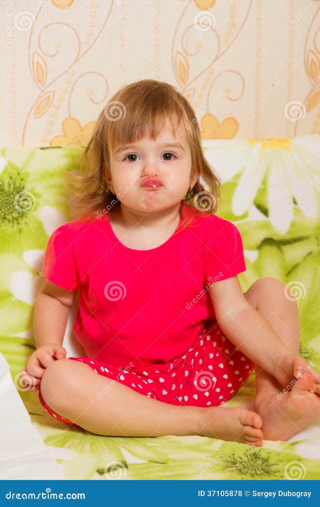 Little Girl Makes a Grimace Stock Photo - Image of girls, child: 37105878