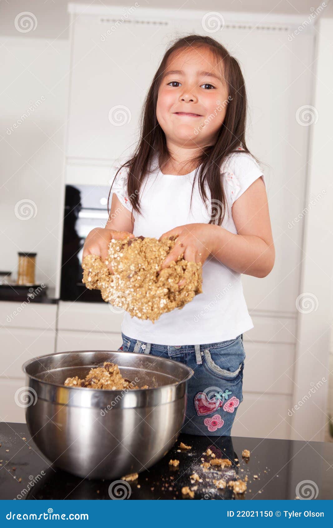 Little Girl Making Cookies stock photo. Image of indoor - 22021150