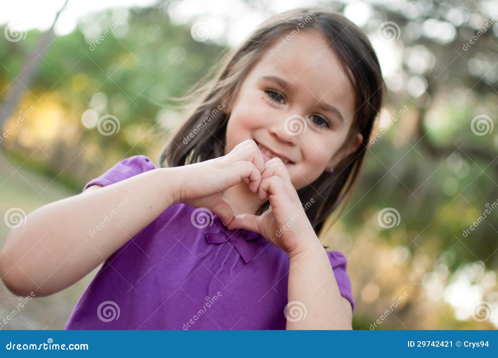 Girl Making Heart Sign stock image. Image of hand, preschooler - 29742421