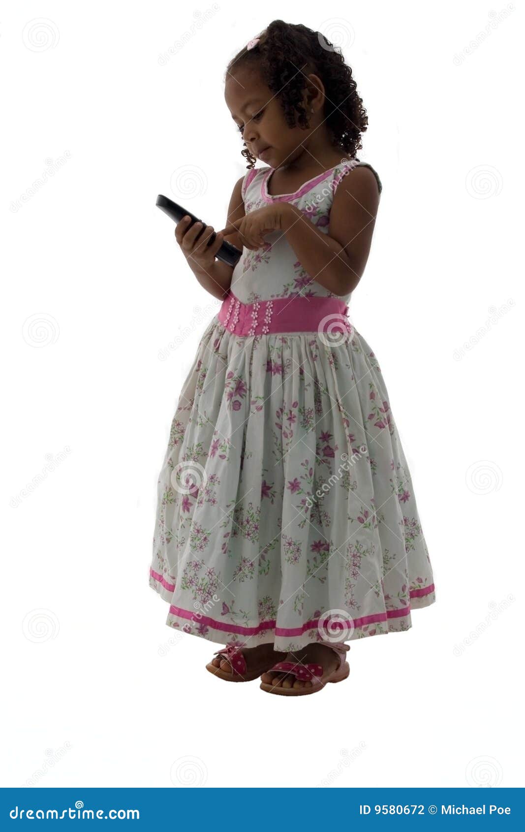 Little Girl Making a Phone Call Stock Photo - Image of connection ...