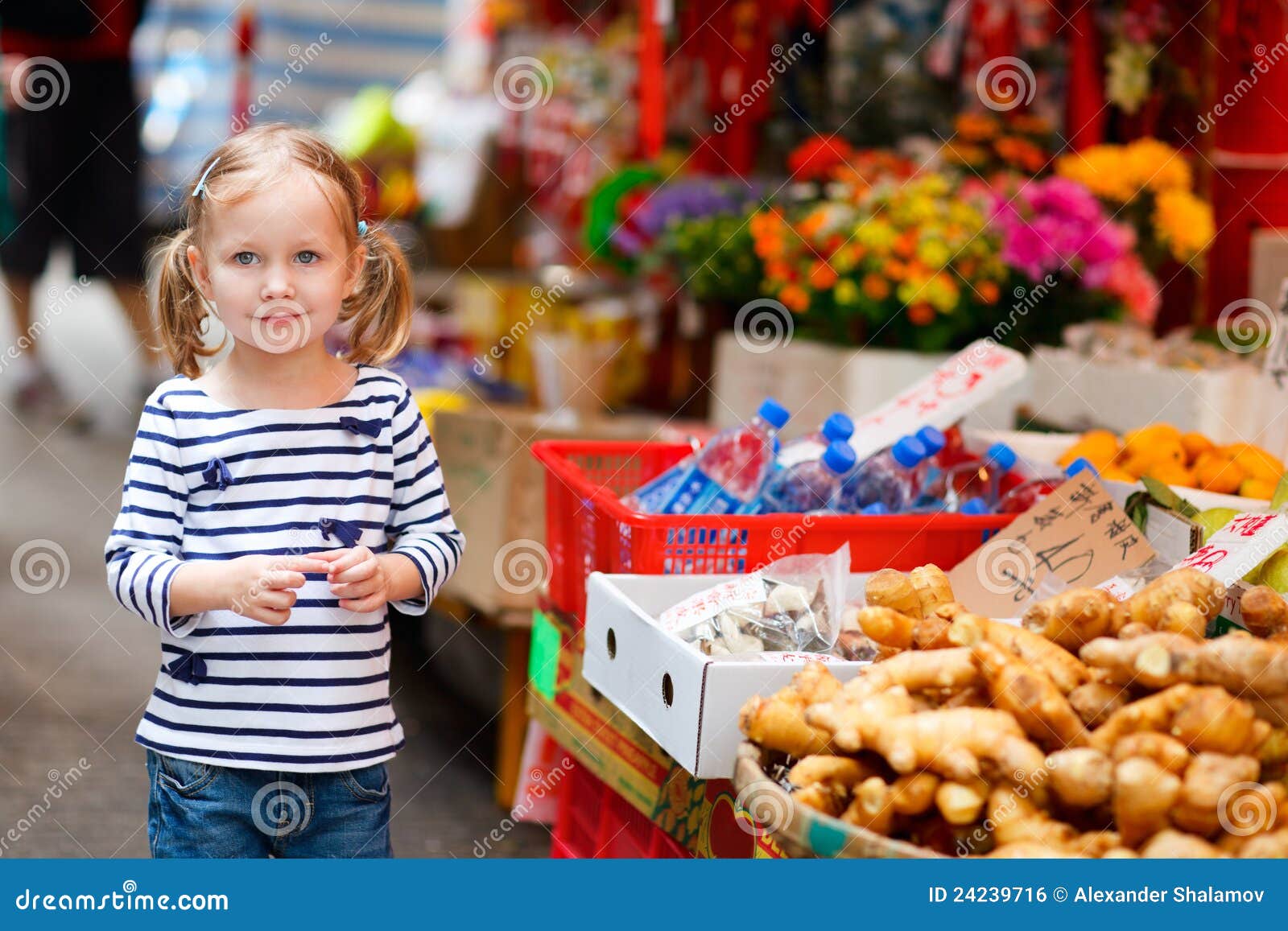 Little girl at market stock photo. Image of little, people - 24239716