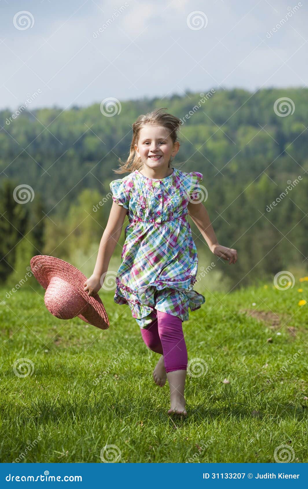 Little girl in a meadow stock image. Image of funny, girl - 31133207