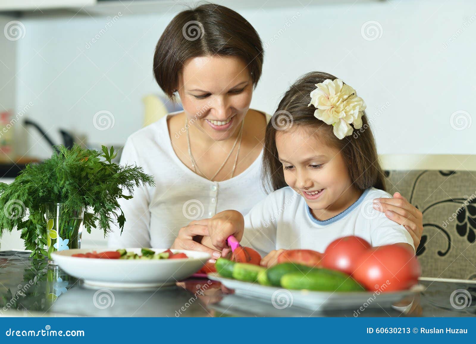 Little Girl with Mother Eating Stock Image - Image of mother, eating ...
