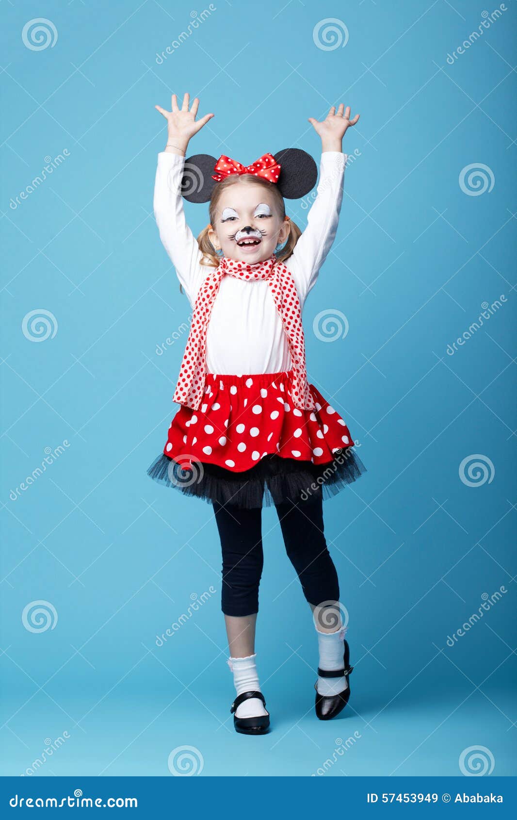 Little Girl with Mouse Mask Stock Image - Image of little, gray: 57453949