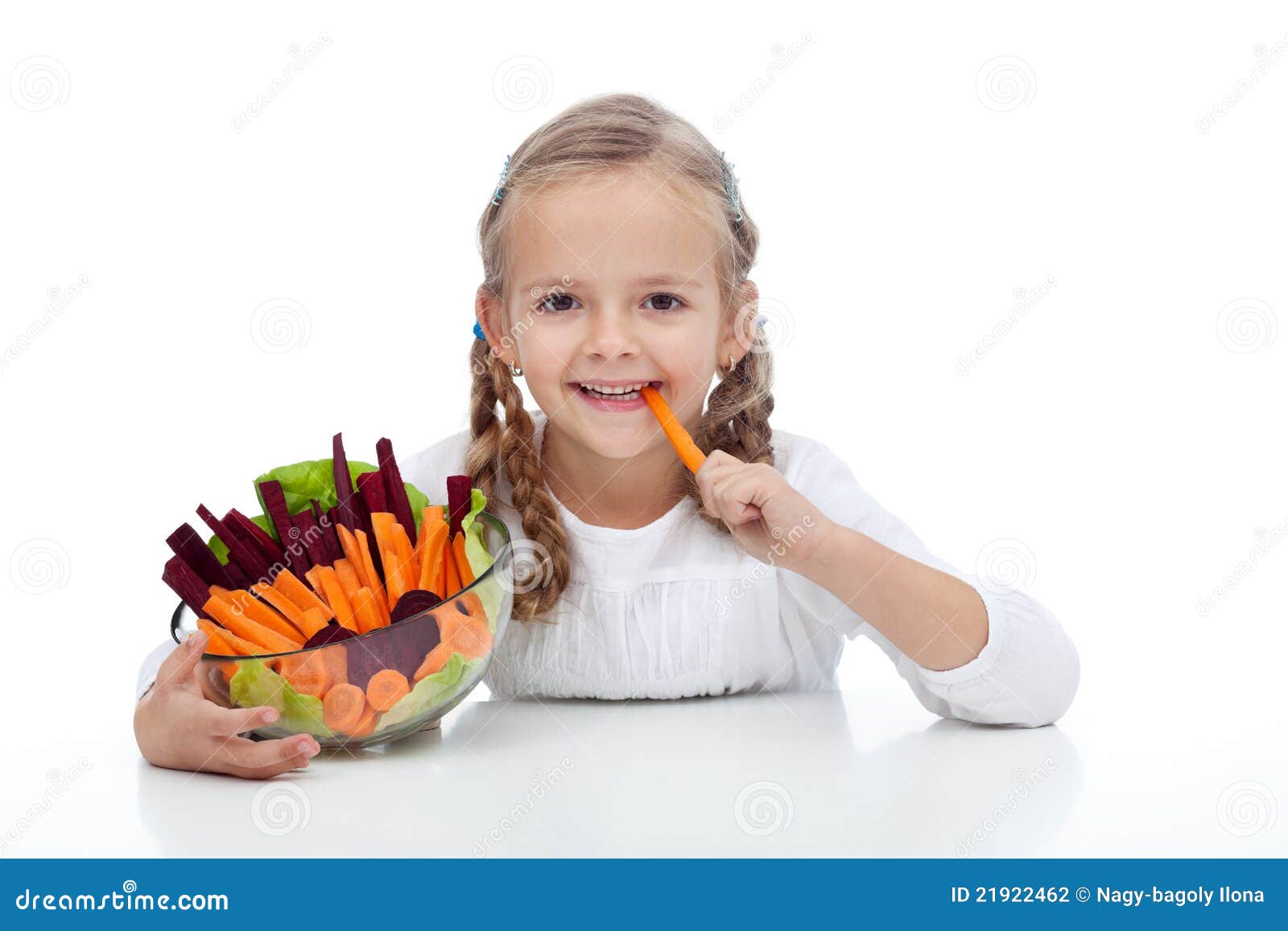 Little Girl Munching on a Carrot Stick Stock Photo - Image of champ ...