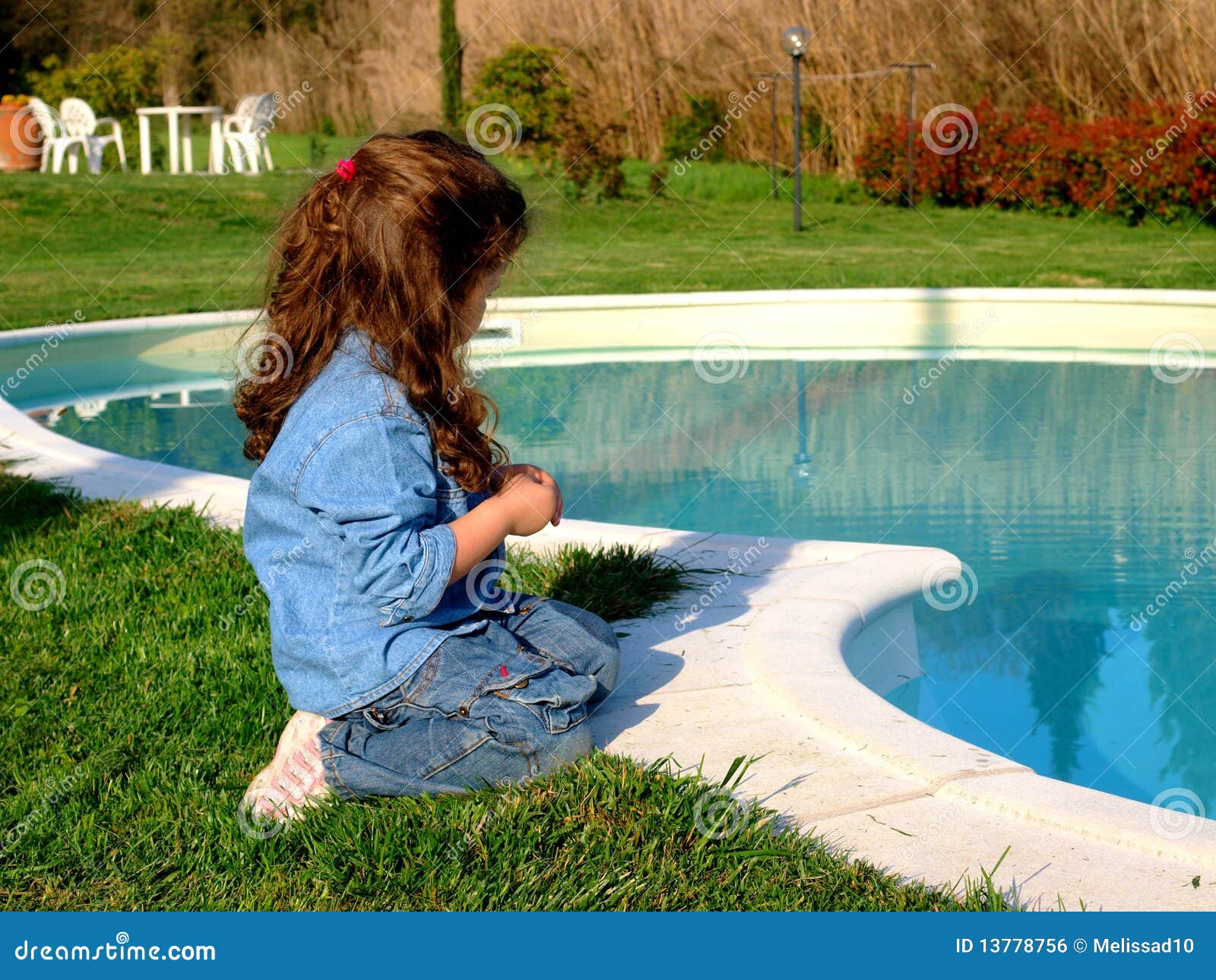 Little girl near pool stock photo. Image of kids, adorable - 13778756