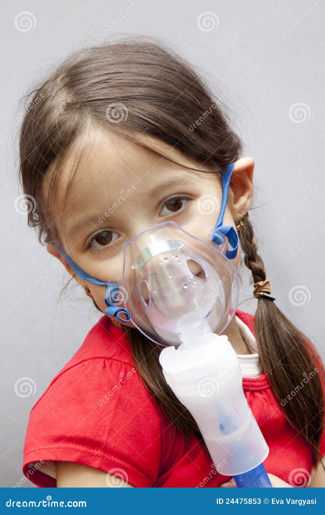 Little girl with nebulizer stock image. Image of mask - 24475853
