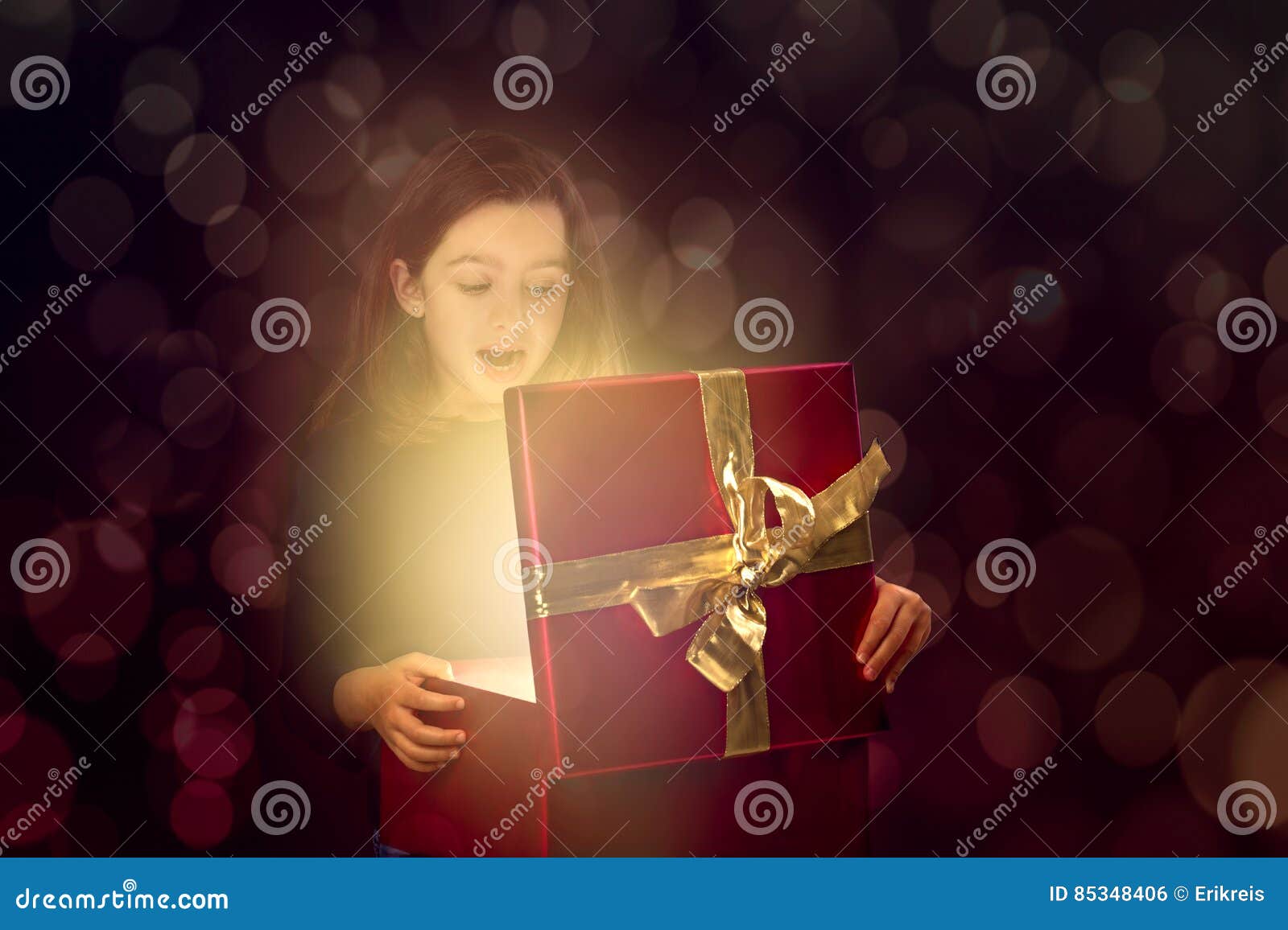Little Girl Opening a Magic Box Stock Photo - Image of child, beautiful ...