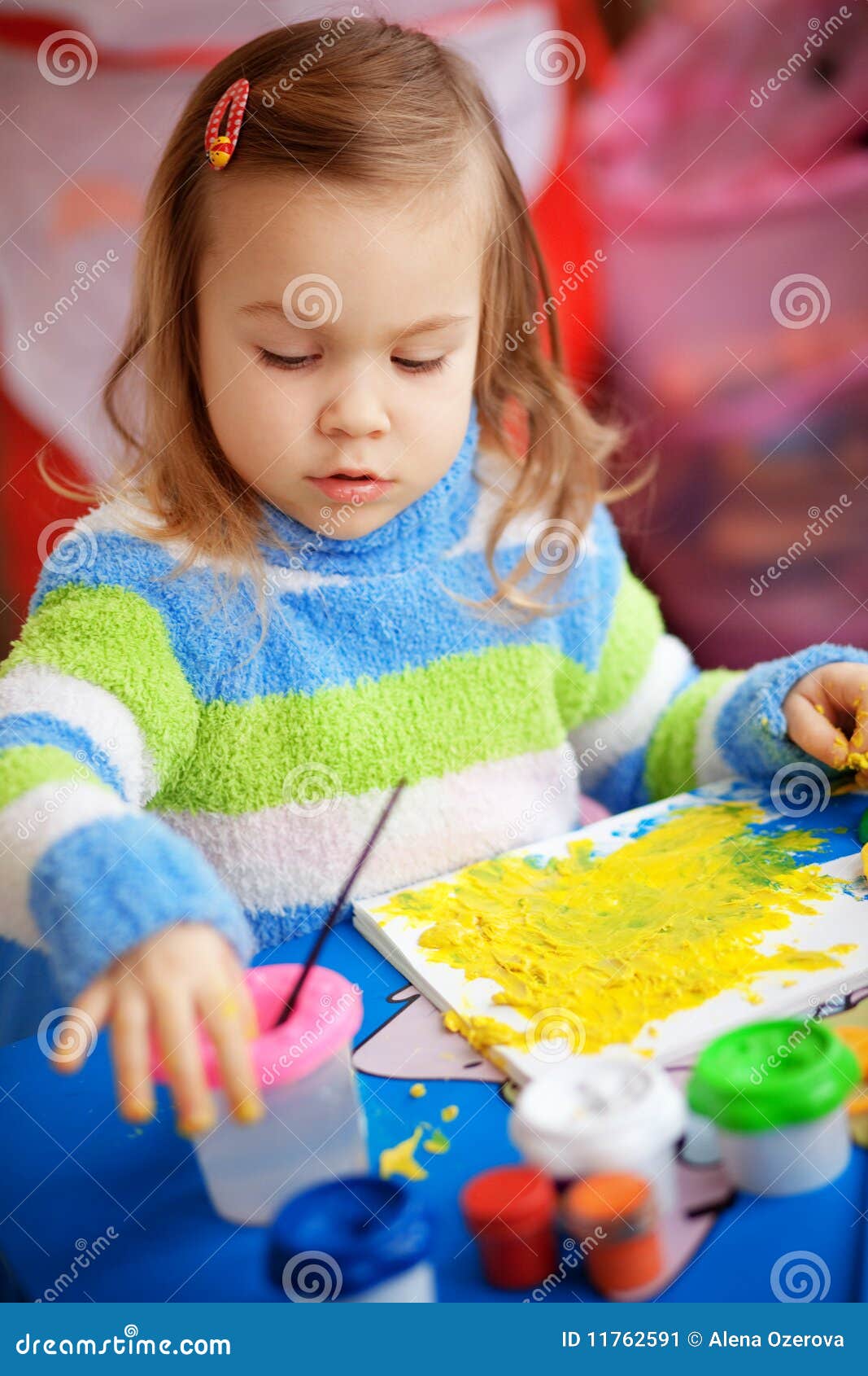 Little girl painting stock image. Image of creative, childhood - 11762591