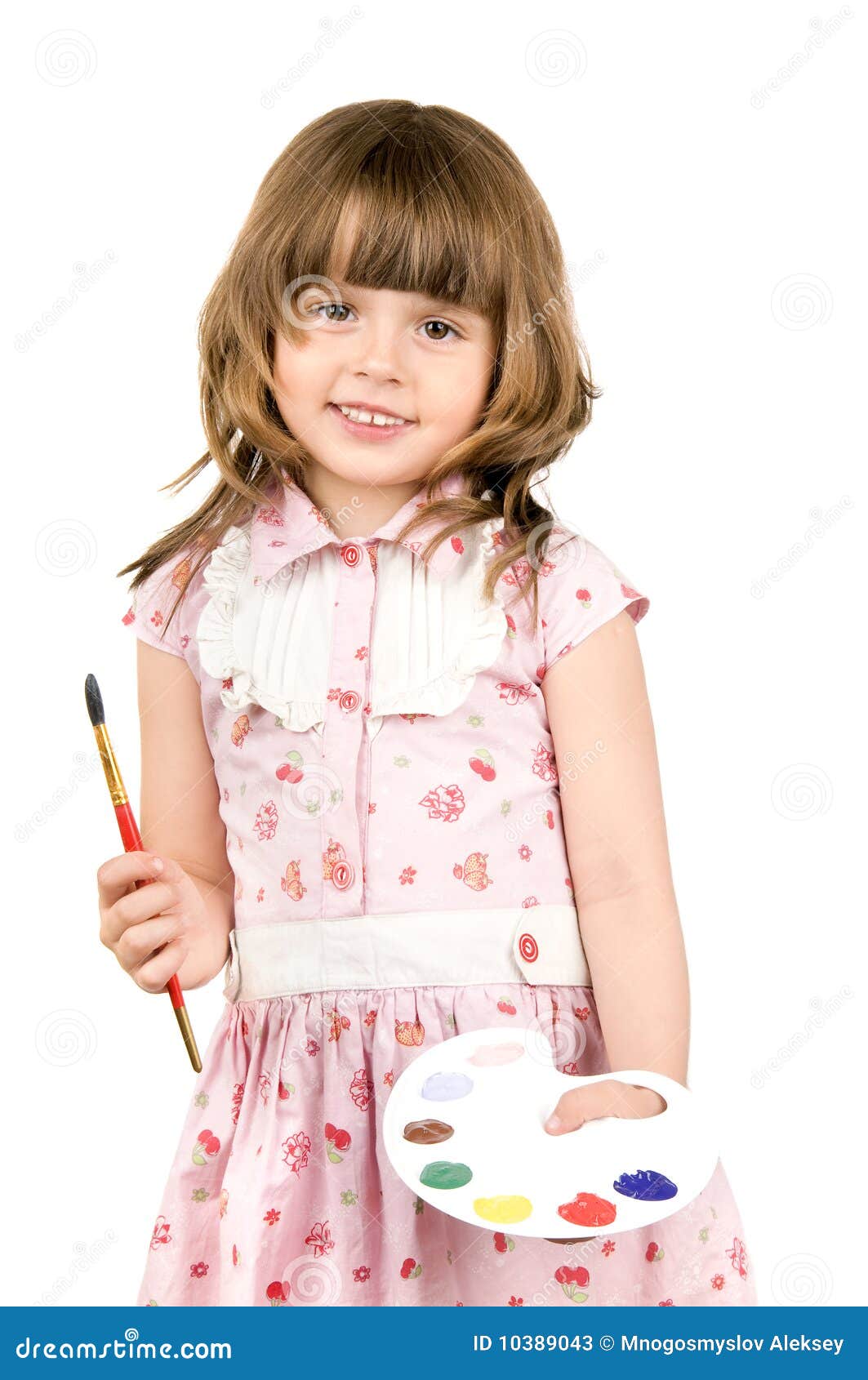 Little girl with palette stock image. Image of child - 10389043