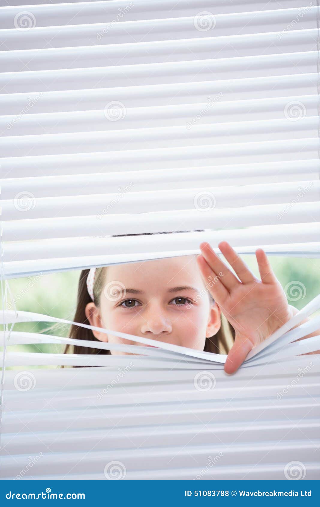 Little Girl Peeking through Blinds Stock Photo - Image of white, nosey ...
