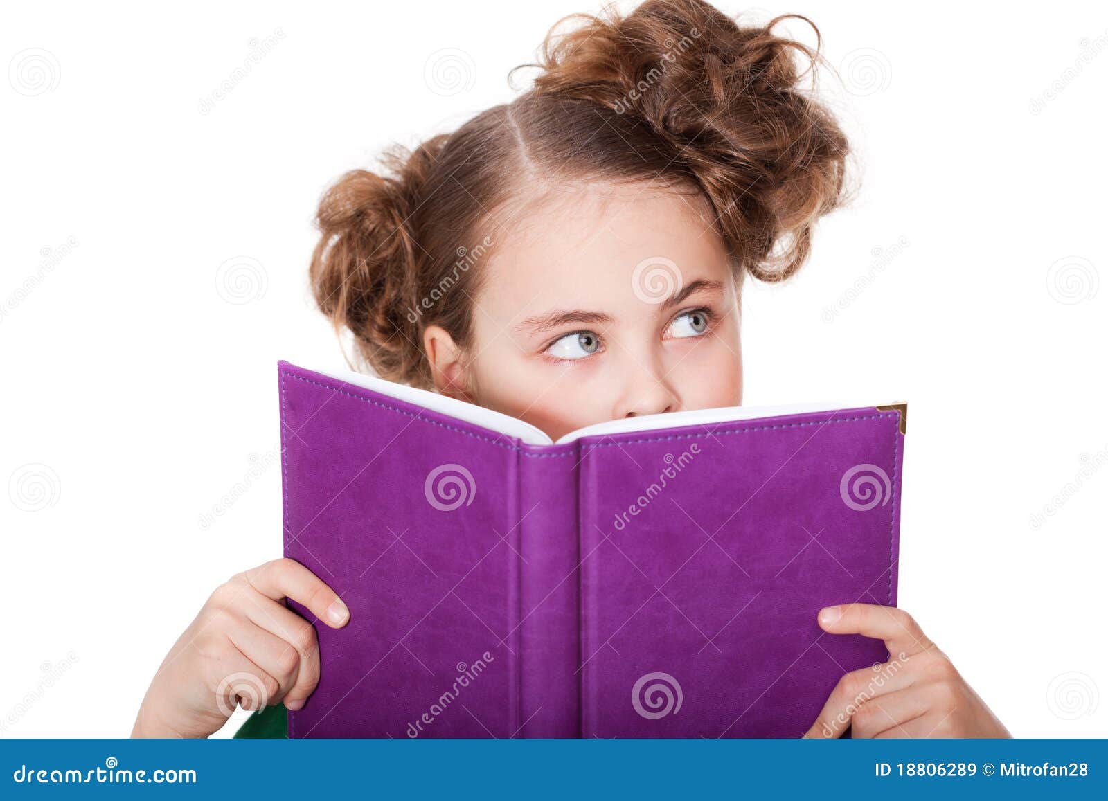 Little Girl Peeping Behind the Book Stock Image - Image of leisure ...