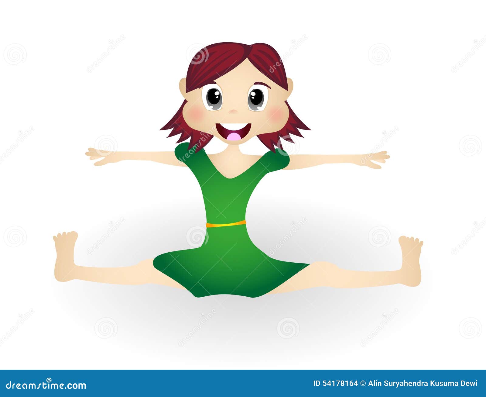 Girl In The Splits Silhouette Vector Illustration | CartoonDealer.com ...
