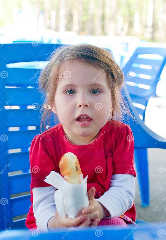 Little girl with pie stock photo. Image of fashion, female - 14261776
