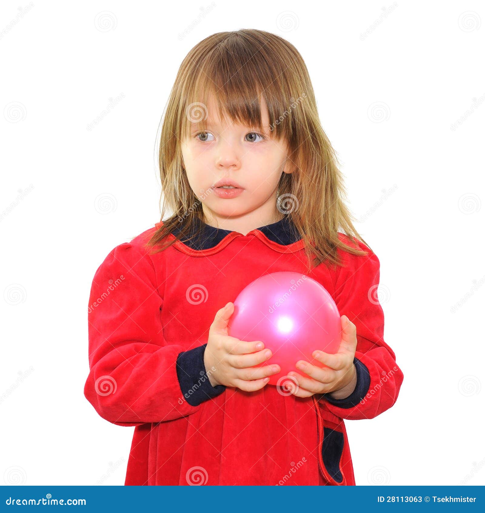 Little Girl with a Pink Ball Stock Image - Image of ball, preschooler ...