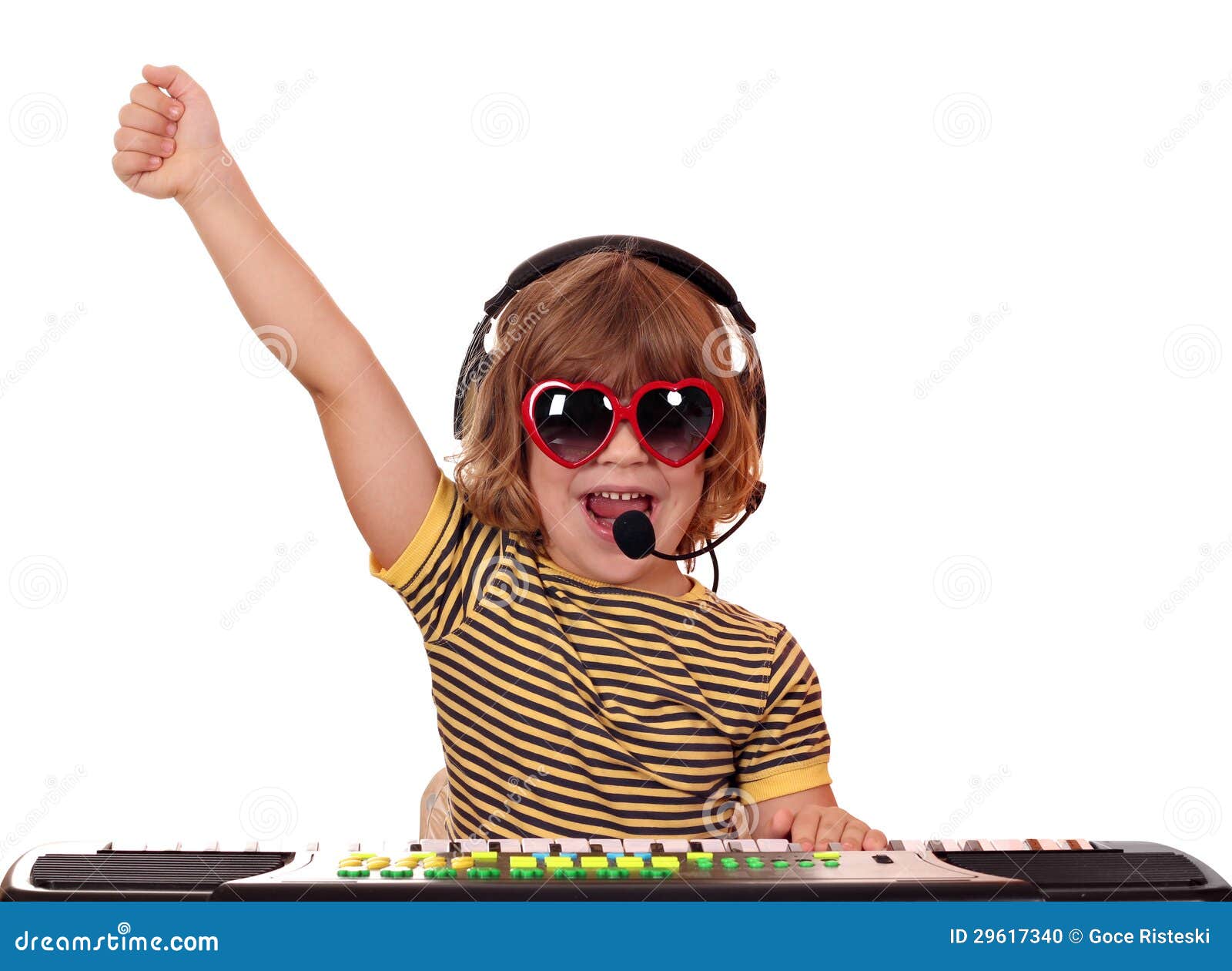 Little Girl Play Keyboard and Sing Stock Photo - Image of adorable ...