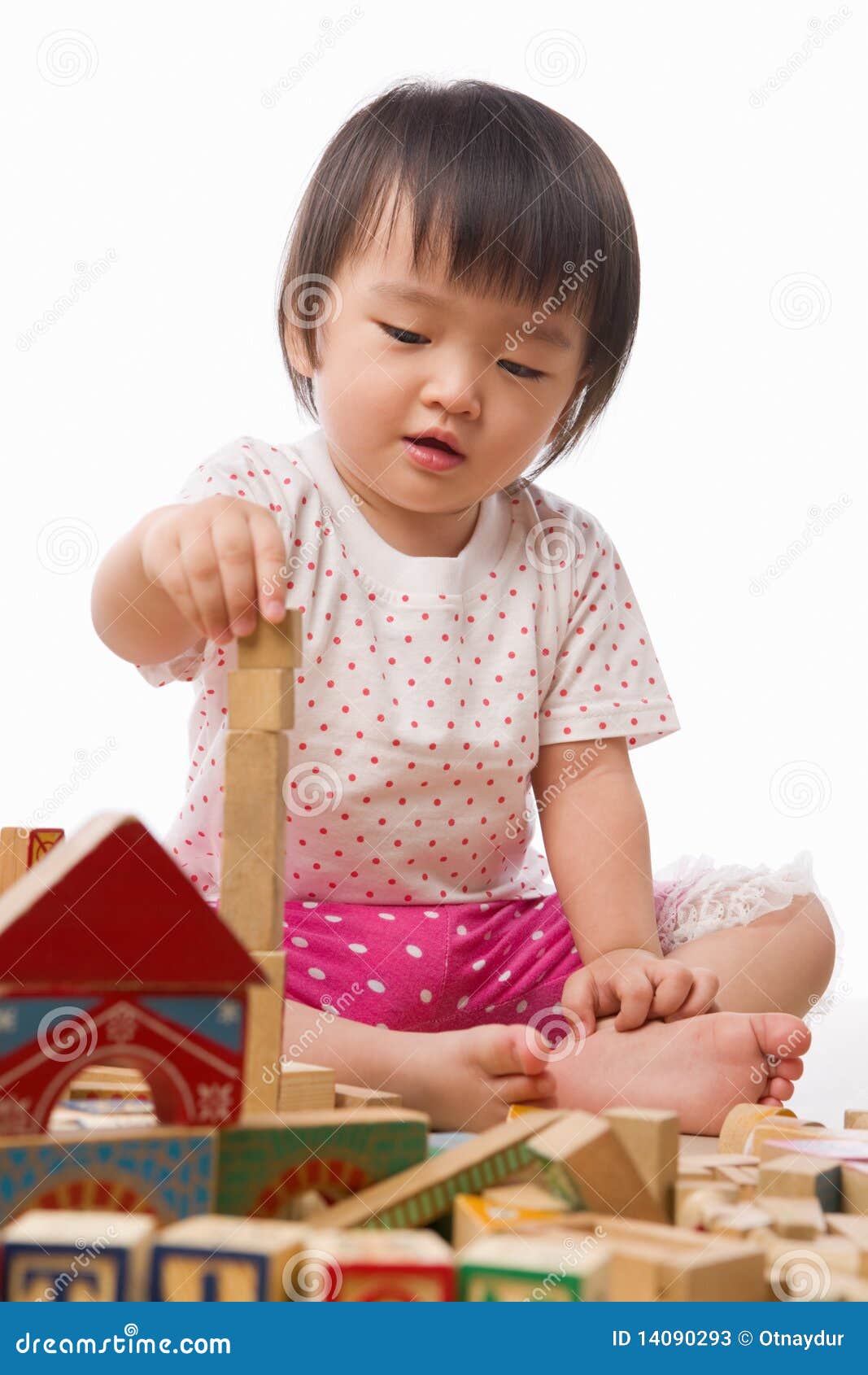 Kid Boy Playing With Blocks From Toy Constructor Stock Photography ...