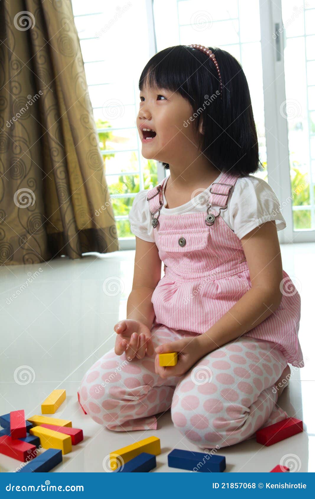Little Girl Playing with Blocks Stock Photo - Image of childhood ...