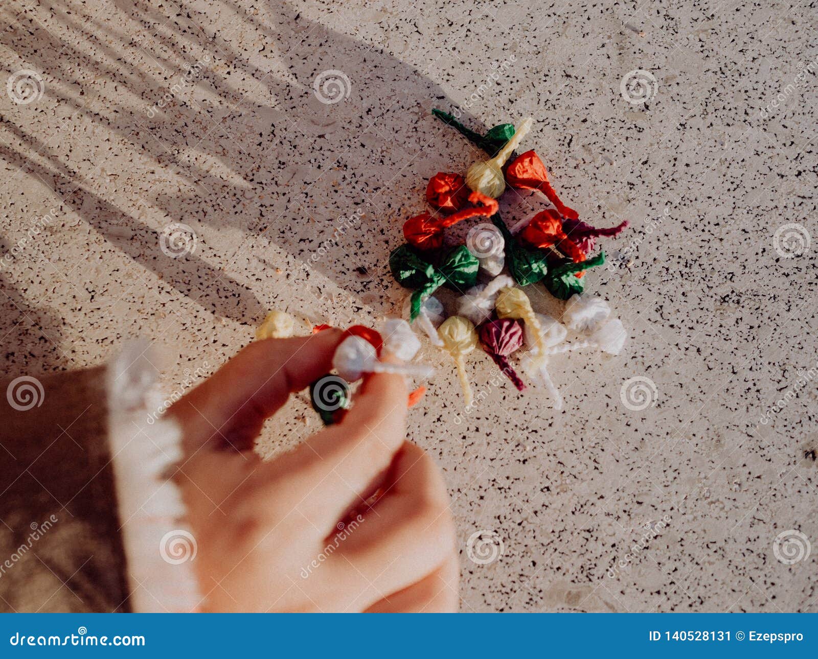 Little Girl Playing with Bombs, Colorful Firecrackers Stock Image ...
