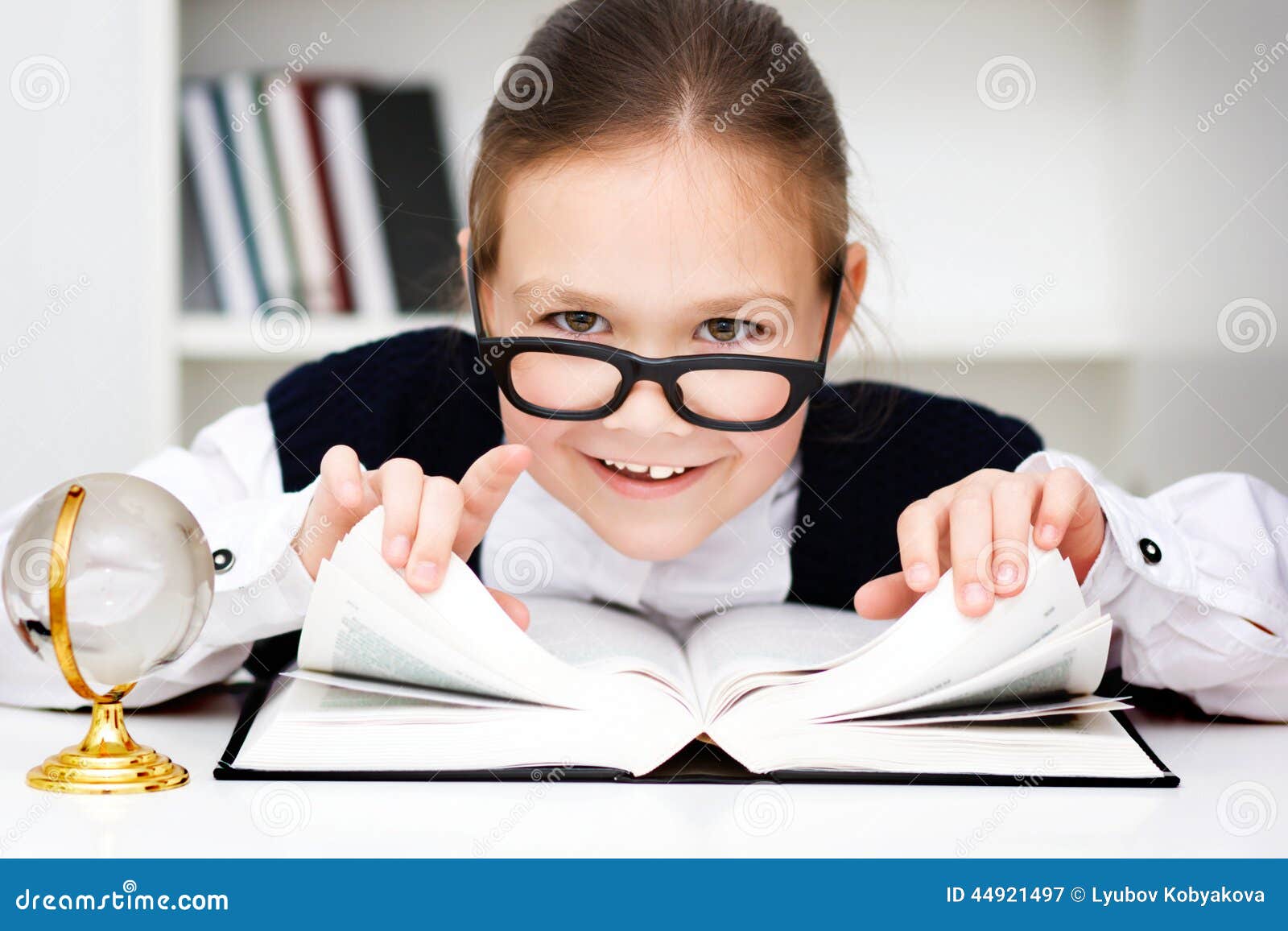 Little Girl is Playing with Book Stock Image - Image of childhood ...