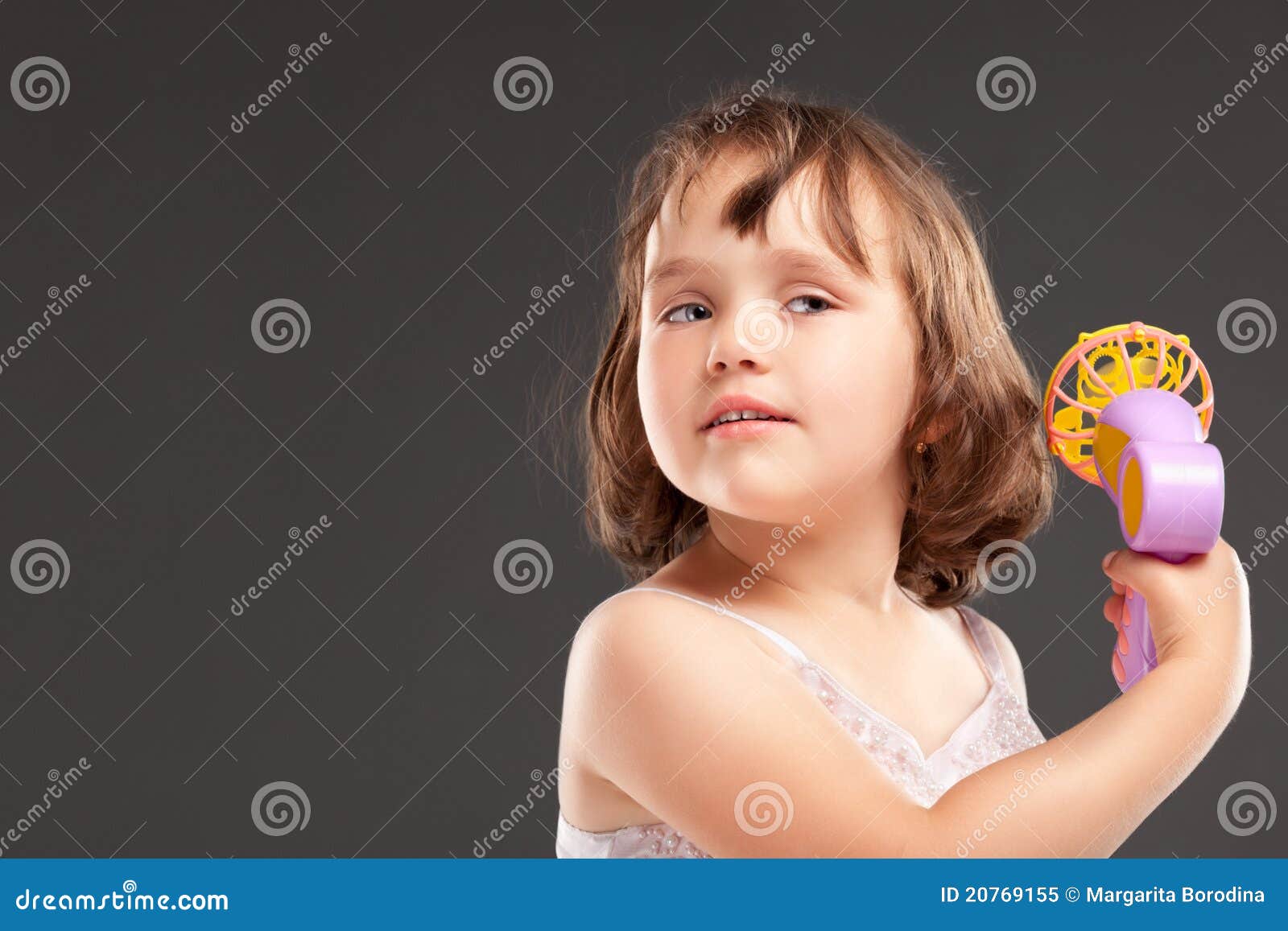 Little Girl Playing with Fan Stock Image - Image of beautiful, fresh ...