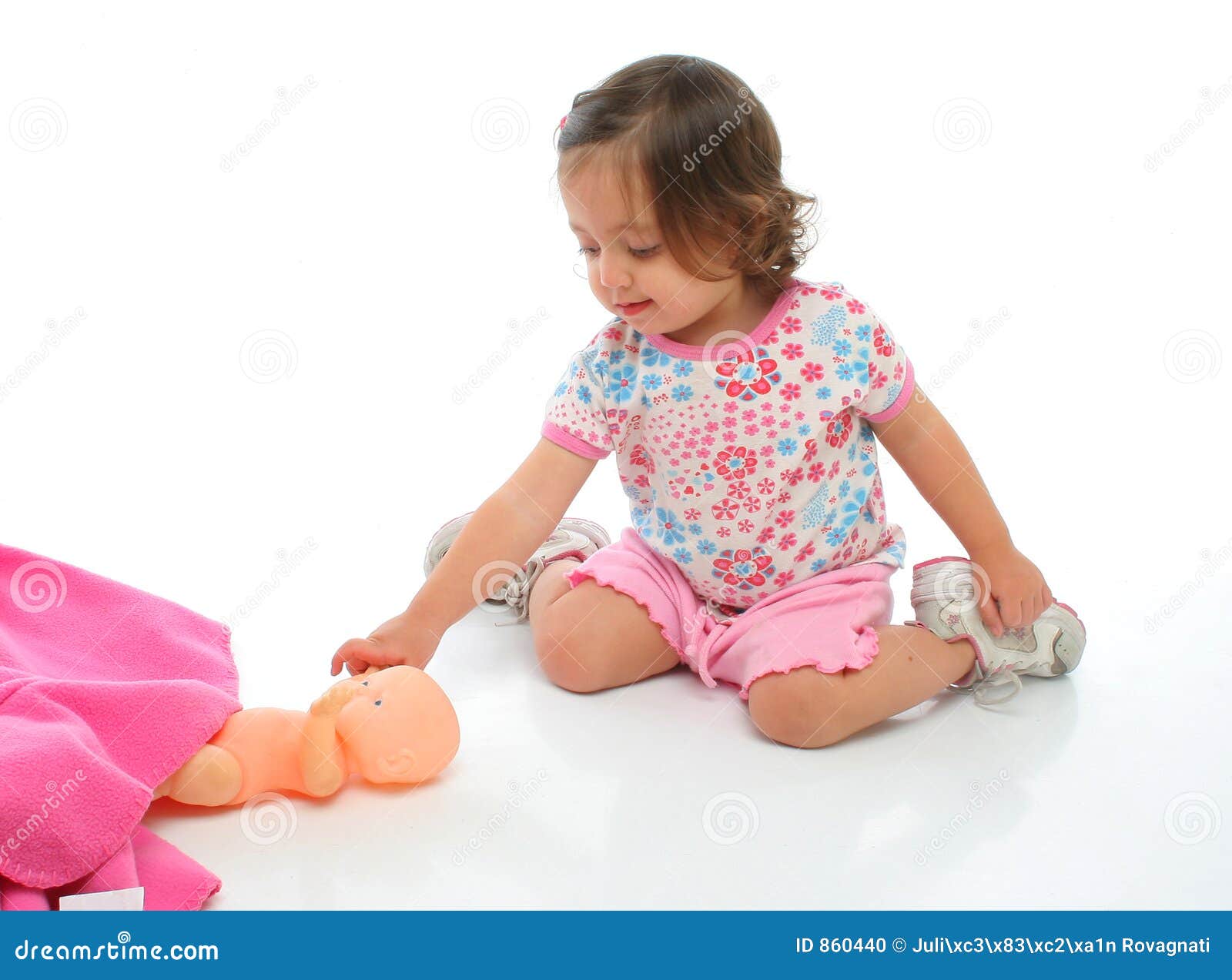 Little Girl Playing with Her Baby Stock Photo - Image of expressions ...